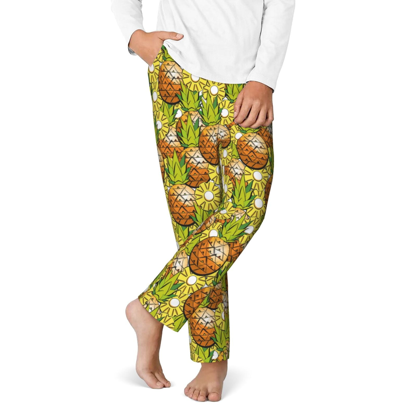 JUNZAN Tropical Summer Fruit Pattern Pajama Pants for Boys Girls,Sleep ...