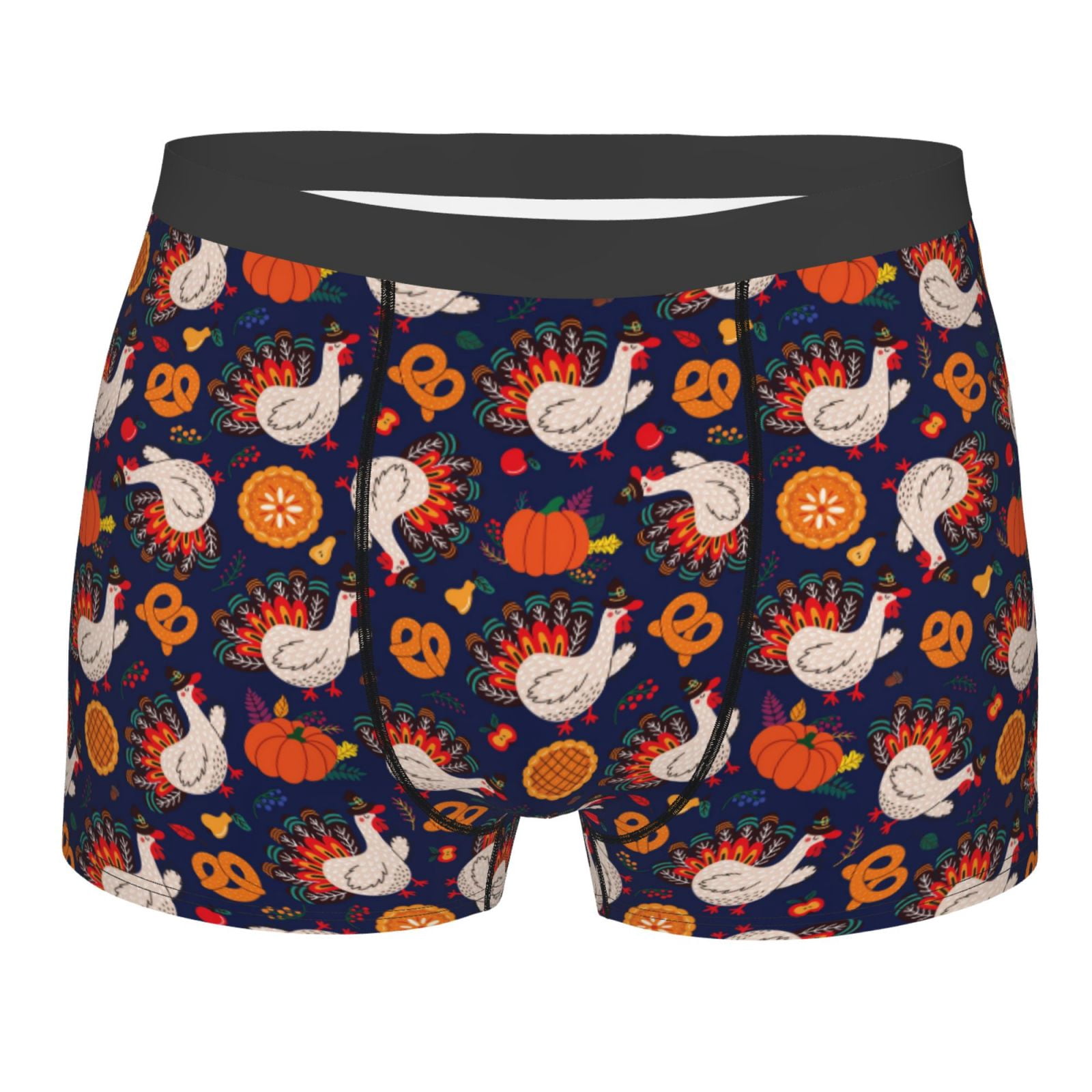 JUNZAN Turkey And Thanksgiving Mens Underwear Boxer Briefs for Men’s-X ...