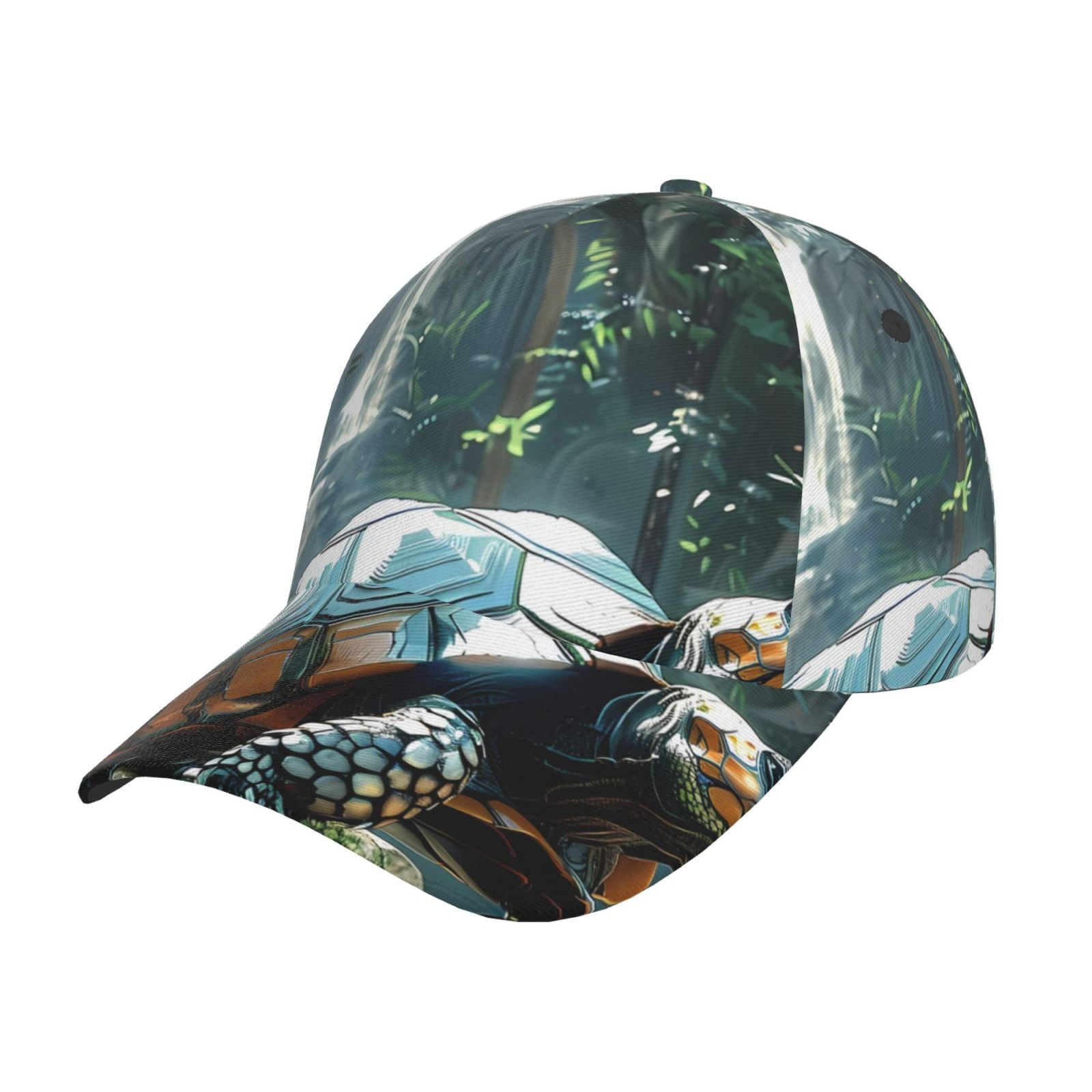 JUNZAN Turtle In Jungle Waterfall Print Baseball Cap,Unisex Sports Cap ...