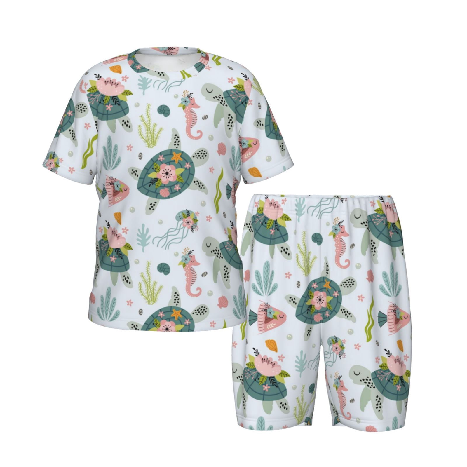 JUNZAN Turtle and Sea Life for Boys Girls Pajama Sets Toddler Sleepwear ...