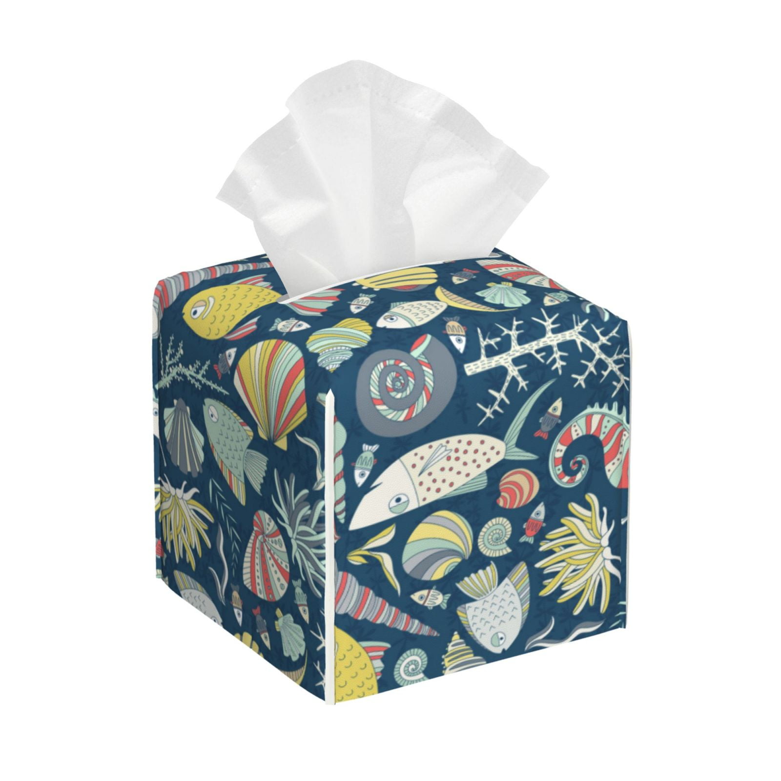 JUNZAN Underwater Creature for Tissue Box Cover Holder, Square Facial ...