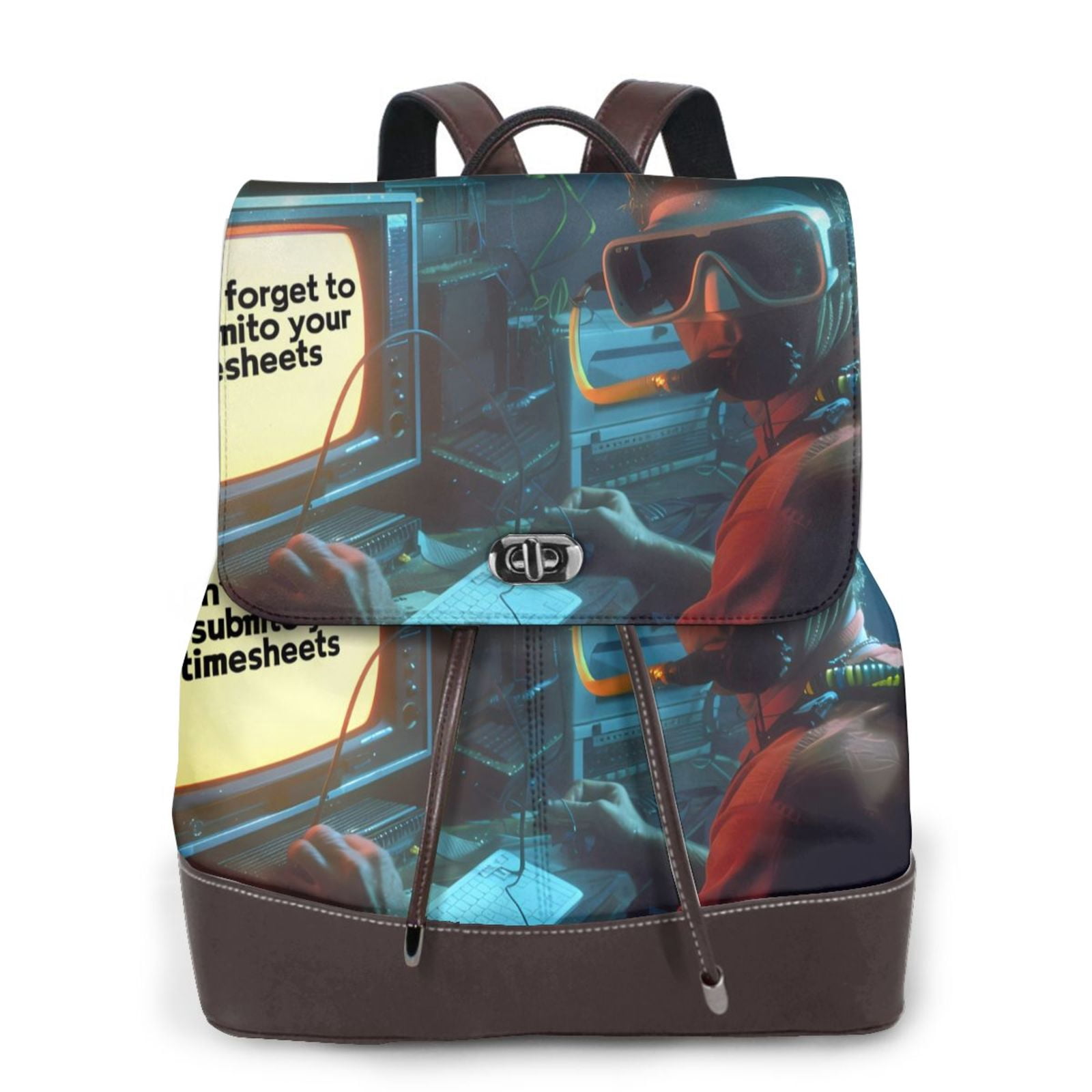 JUNZAN Underwater Office Diver for PU Leather Backpack,Laptop Backpack ...