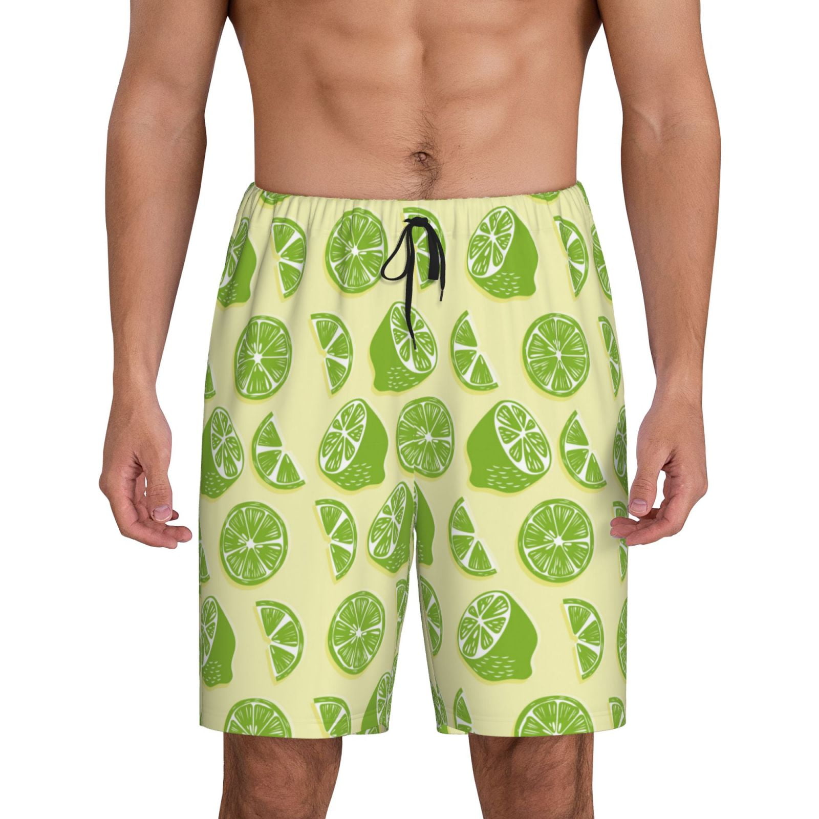 JUNZAN Various Lemons Pattern Sleep Pajama Shorts for Men,Men's Pajama ...