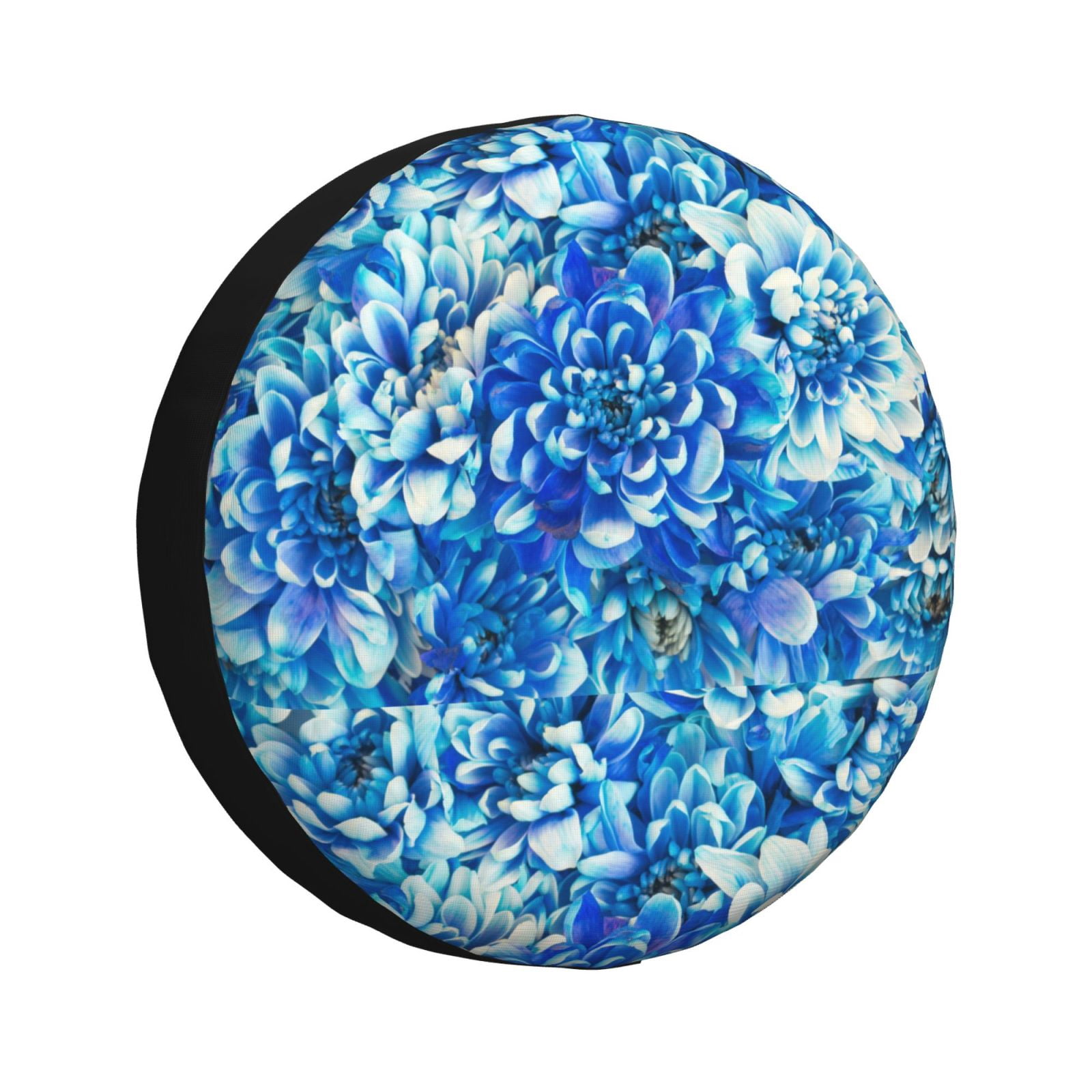 JUNZAN Vibrant Blue Floral Spare Tire Cover Wheel Protector for Truck ...