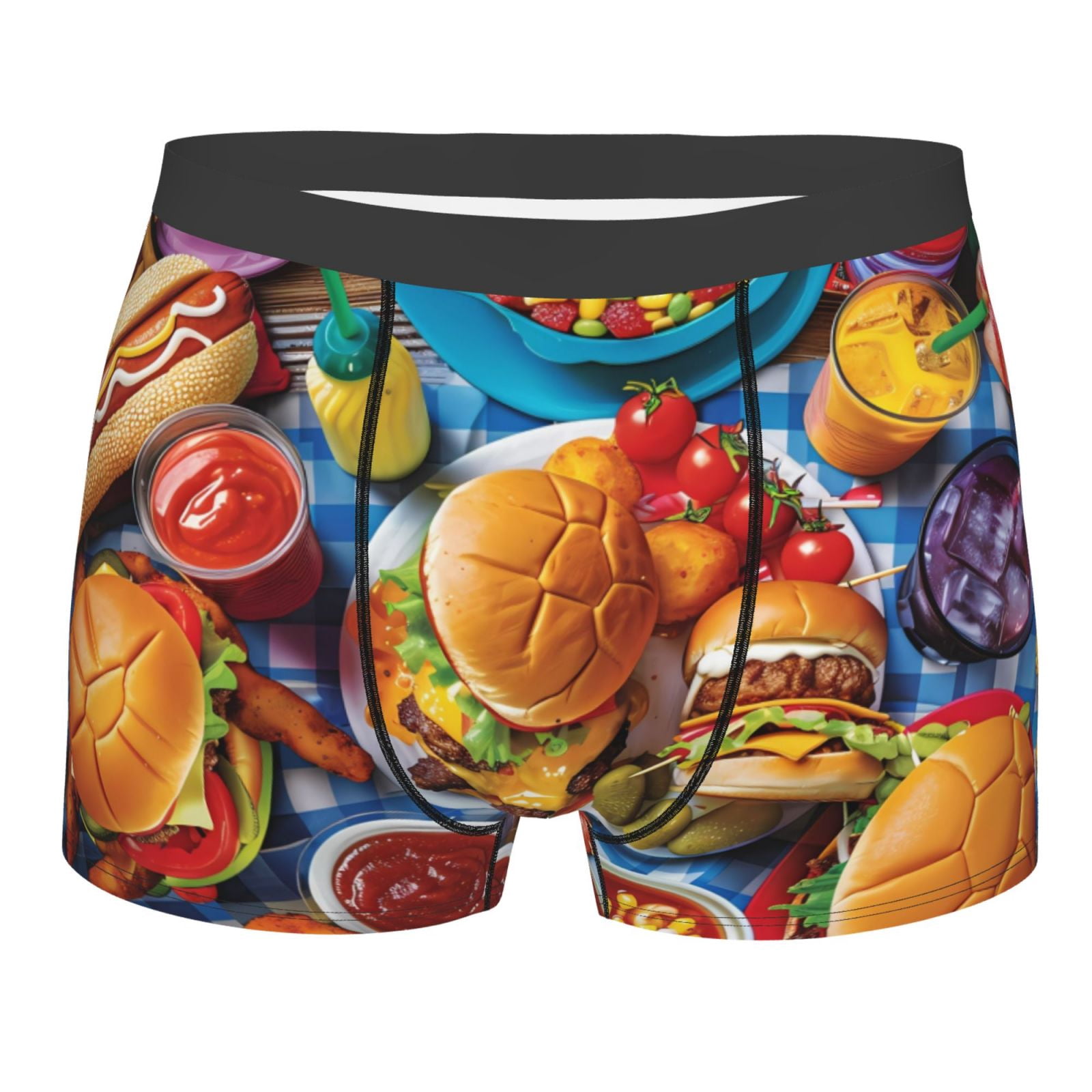 JUNZAN Vibrant Picnic Food Spread Mens Underwear Boxer Briefs for Men’s ...