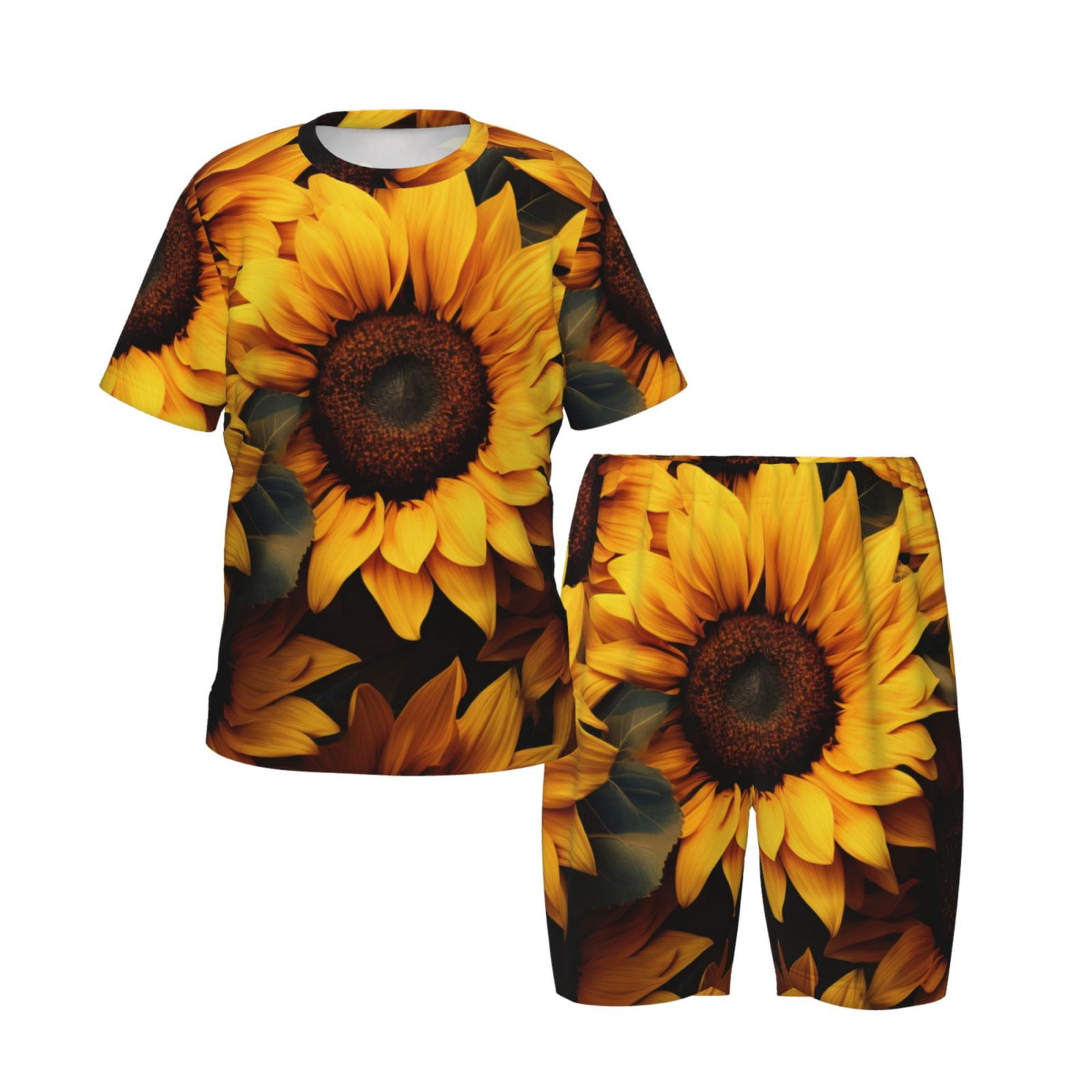JUNZAN Vibrant Sunflower Blooms for Boys Girls Pajama Sets Toddler ...