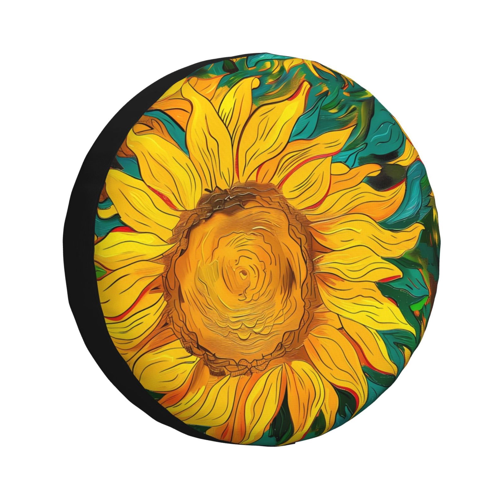 JUNZAN Vibrant Sunflower Painting Spare Tire Cover Wheel Protector for ...