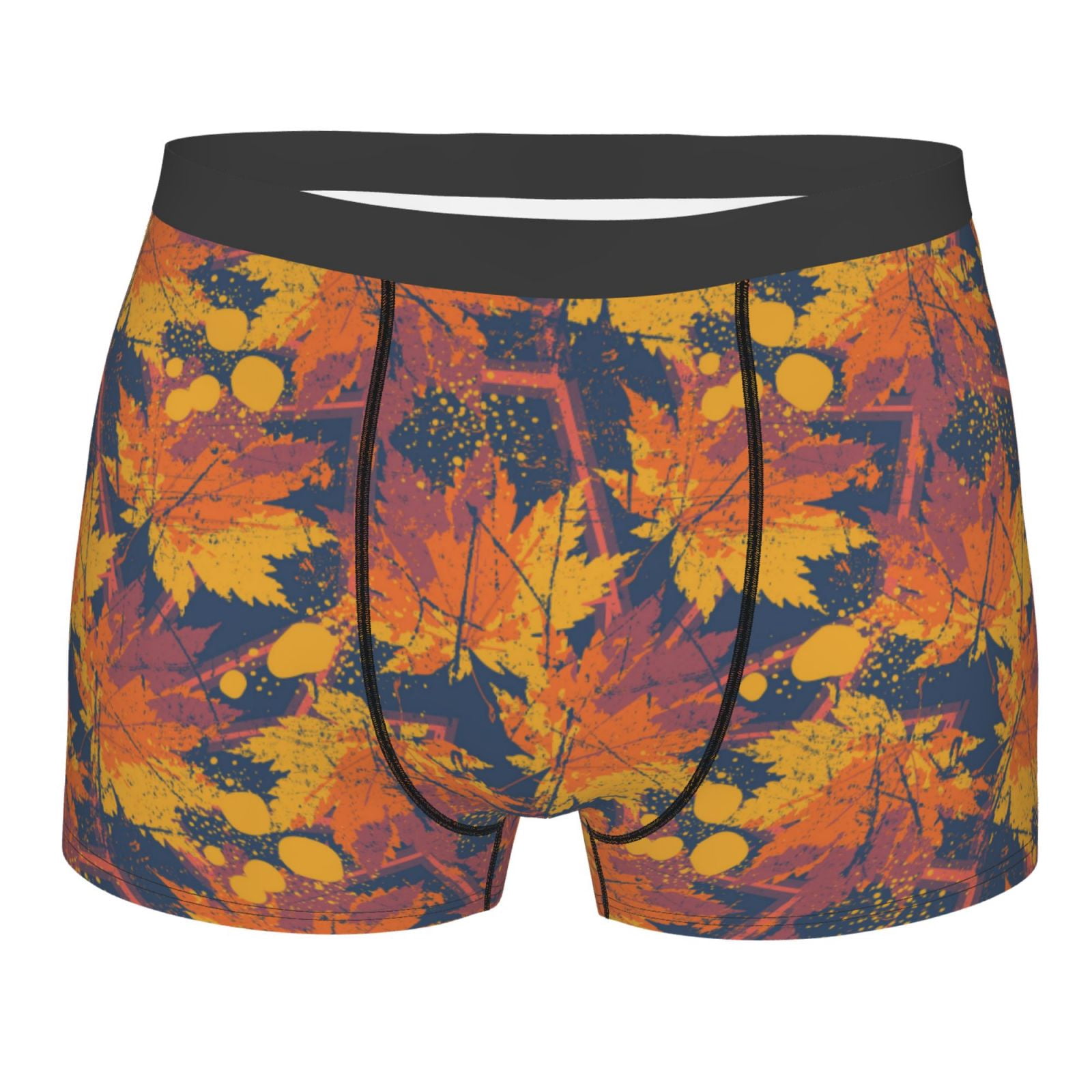 JUNZAN Vintage Abstract Maple Leaf Art Mens Underwear Boxer Briefs for ...