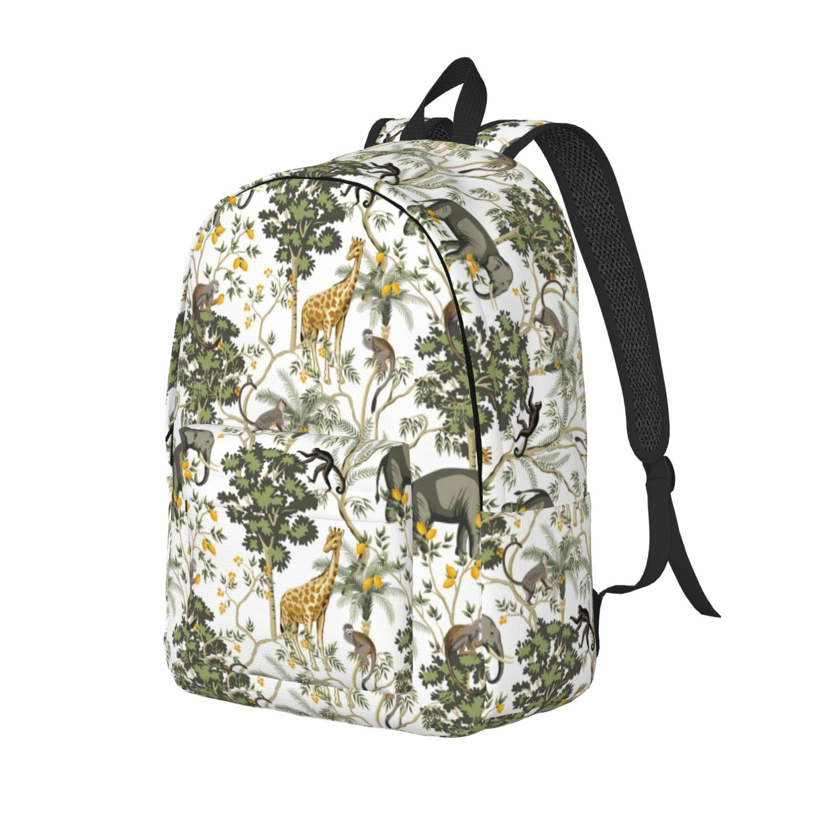 JUNZAN Vintage Animals Palm Tree Pattern Travel Laptop Backpack for Men ...