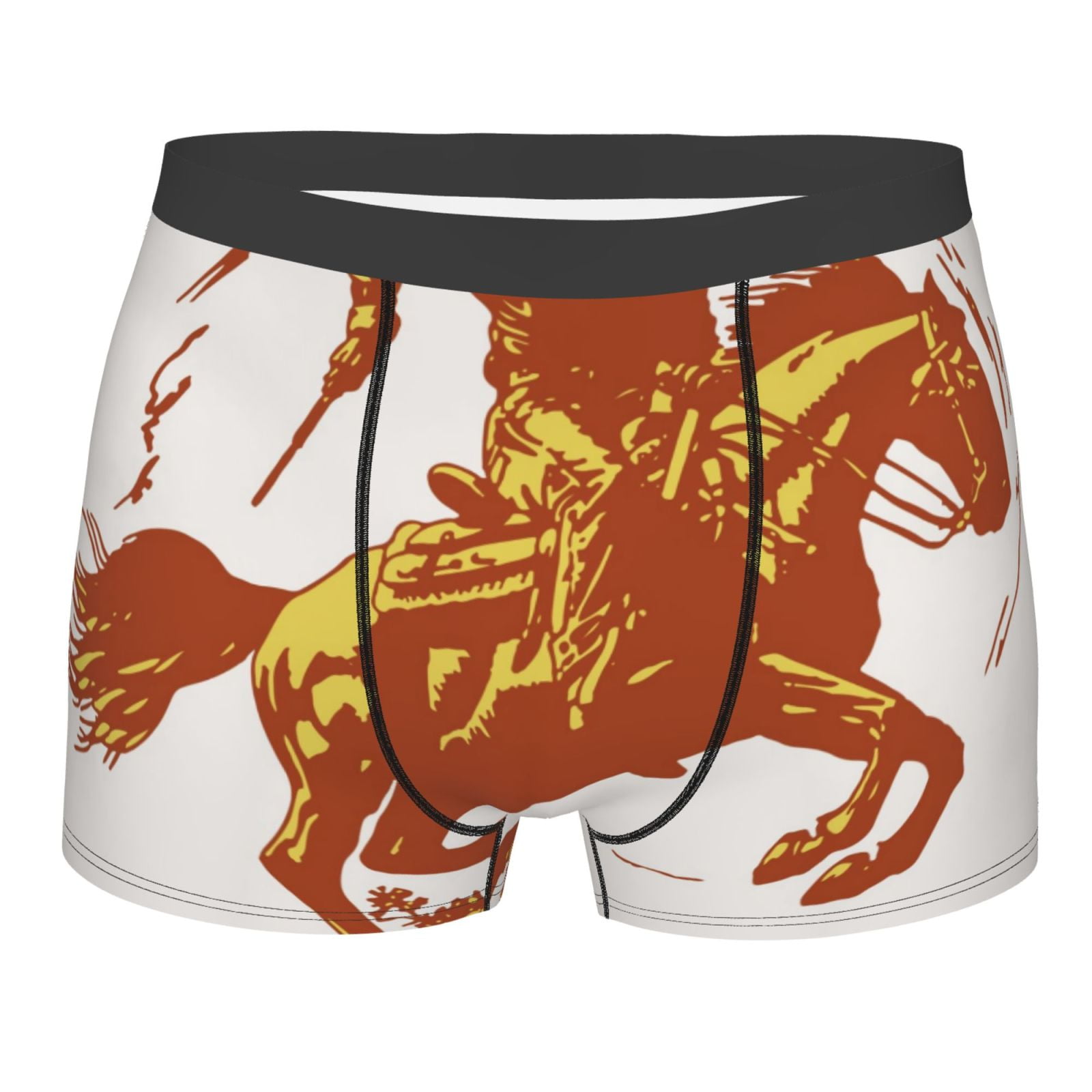 JUNZAN Vintage Cowboy On A Bronco Horse Mens Underwear Boxer Briefs for ...