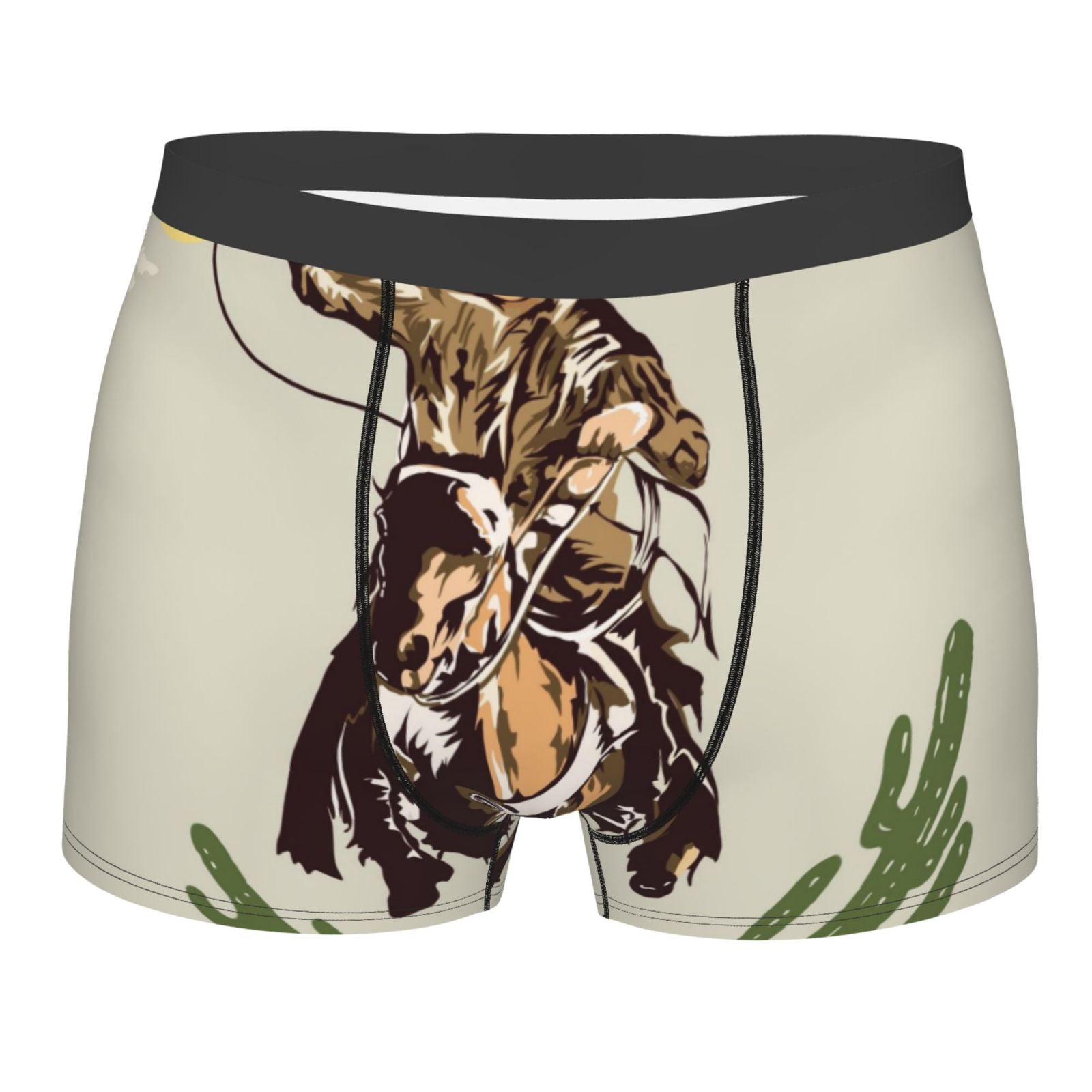 JUNZAN Vintage Cowboy Riding Horse Mens Underwear Boxer Briefs for Men ...