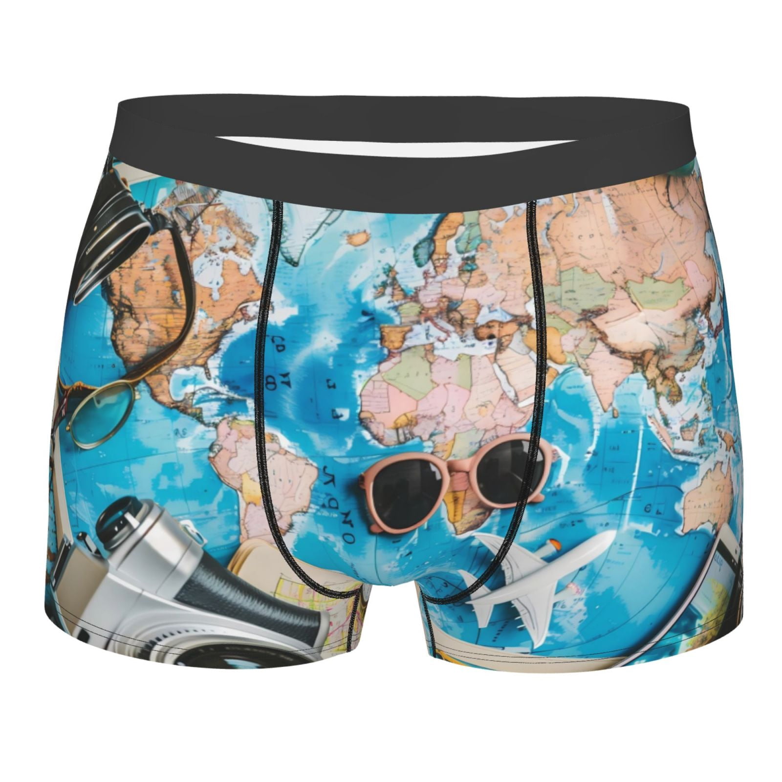 JUNZAN Vintage Map Travel Essentials Mens Underwear Boxer Briefs for ...
