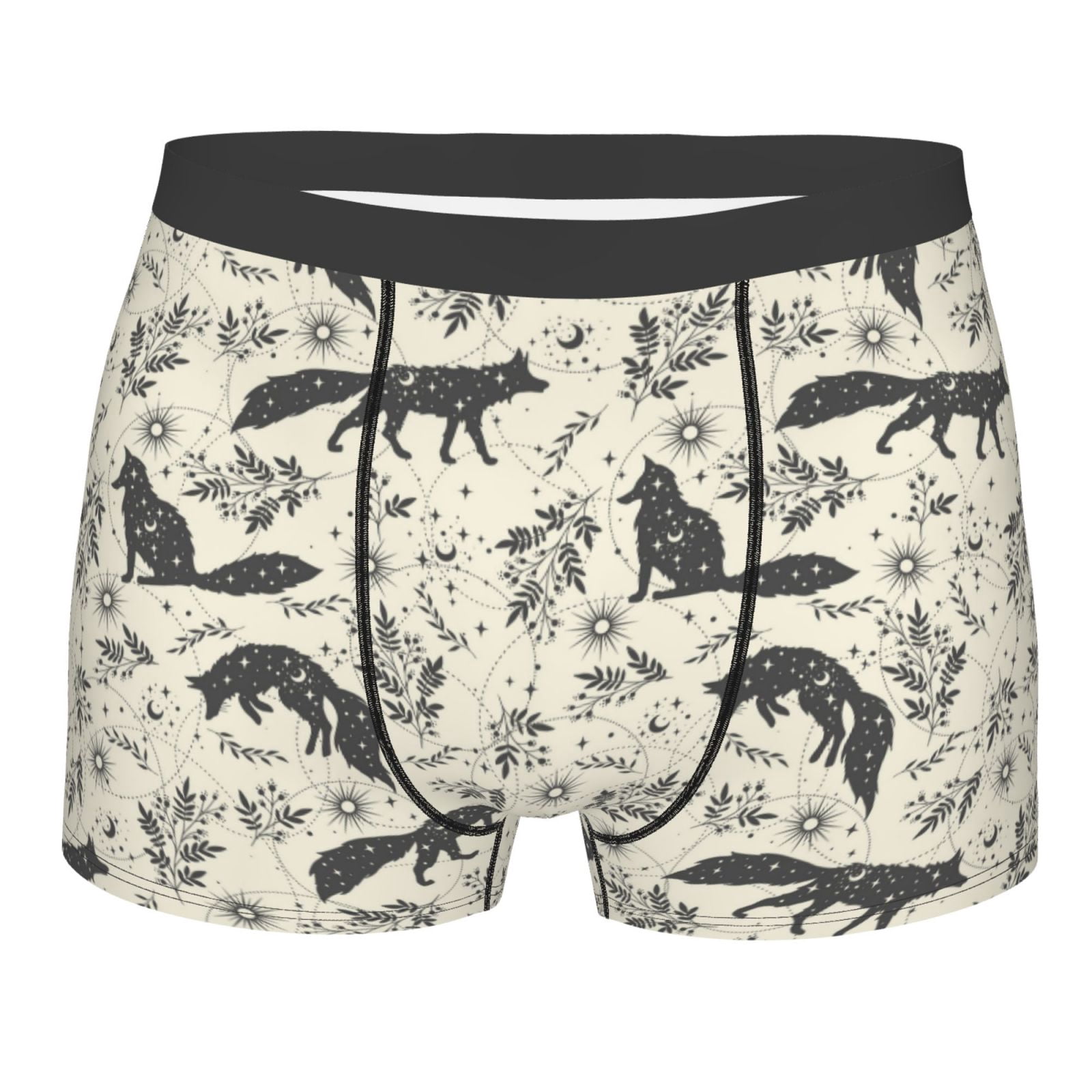JUNZAN Vintage Moon Fox Mens Underwear Boxer Briefs for Men’s-Large ...