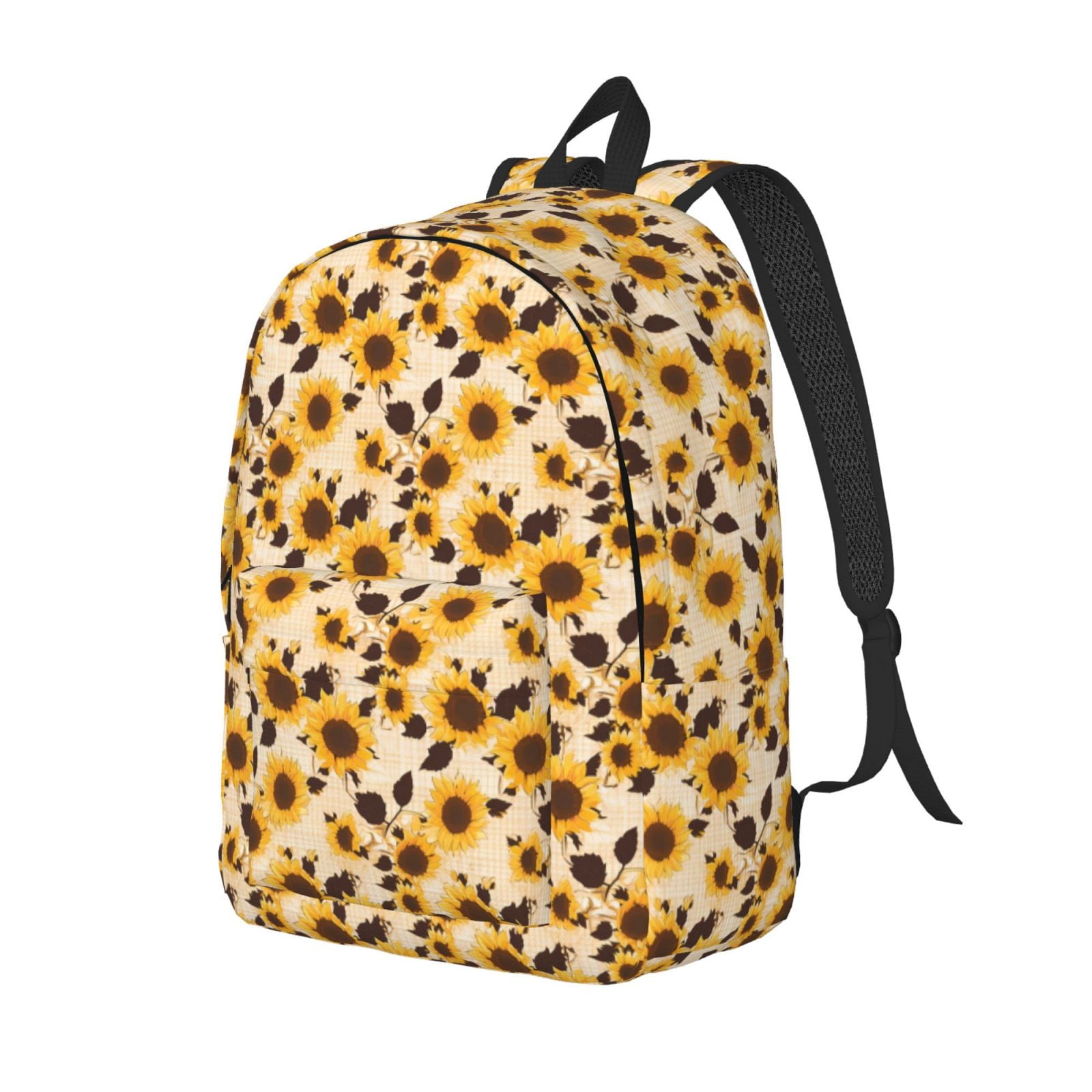 JUNZAN Vintage Plaid Cute Sunflower Pattern Travel Laptop Backpack for ...