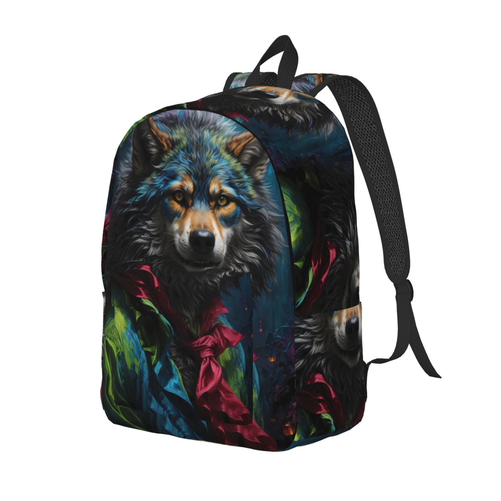 JUNZAN Vintage Wolf Warrior Pattern Travel Laptop Backpack for Men ...