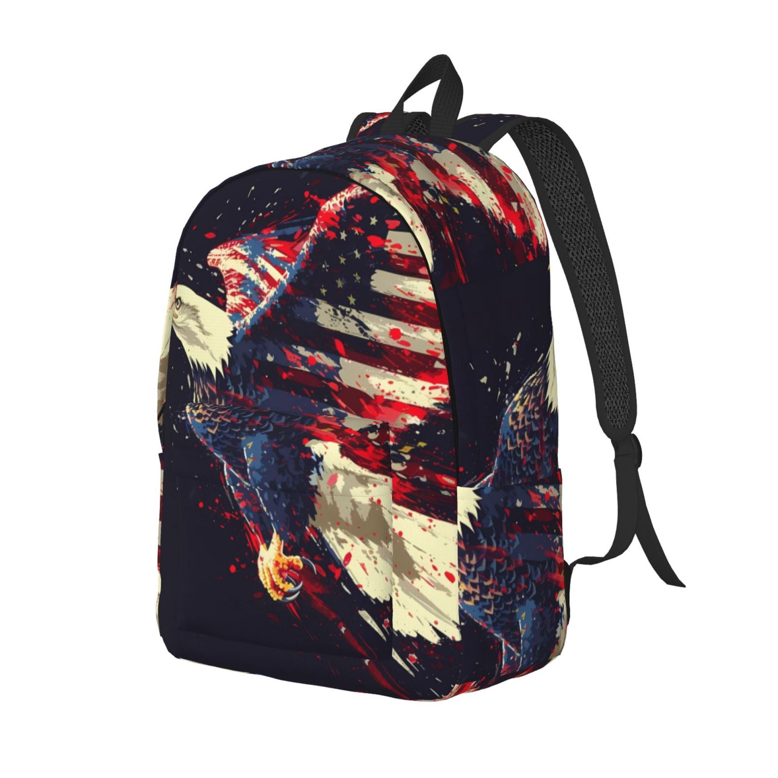 JUNZAN Watercolor Bald Eagle Pattern Travel Laptop Backpack for Men ...