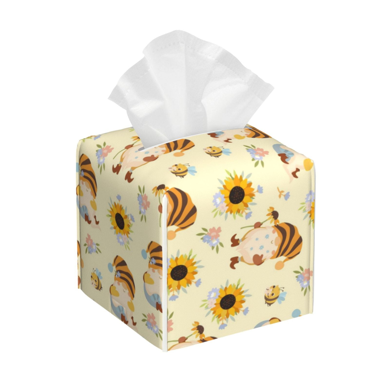 JUNZAN Watercolor Bee Honey Honeycomb Bee for Tissue Box Cover Holder ...