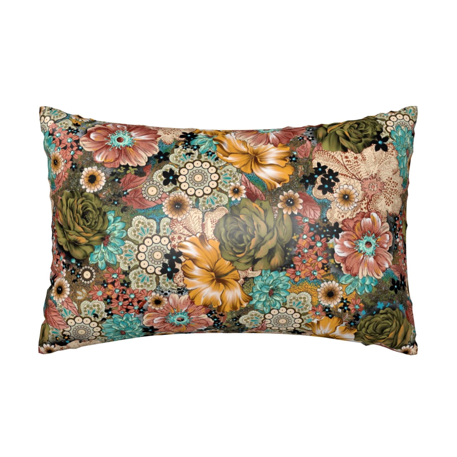 JUNZAN Watercolor Flower Silk Pillowcase for Hair and Skin,Cooling ...