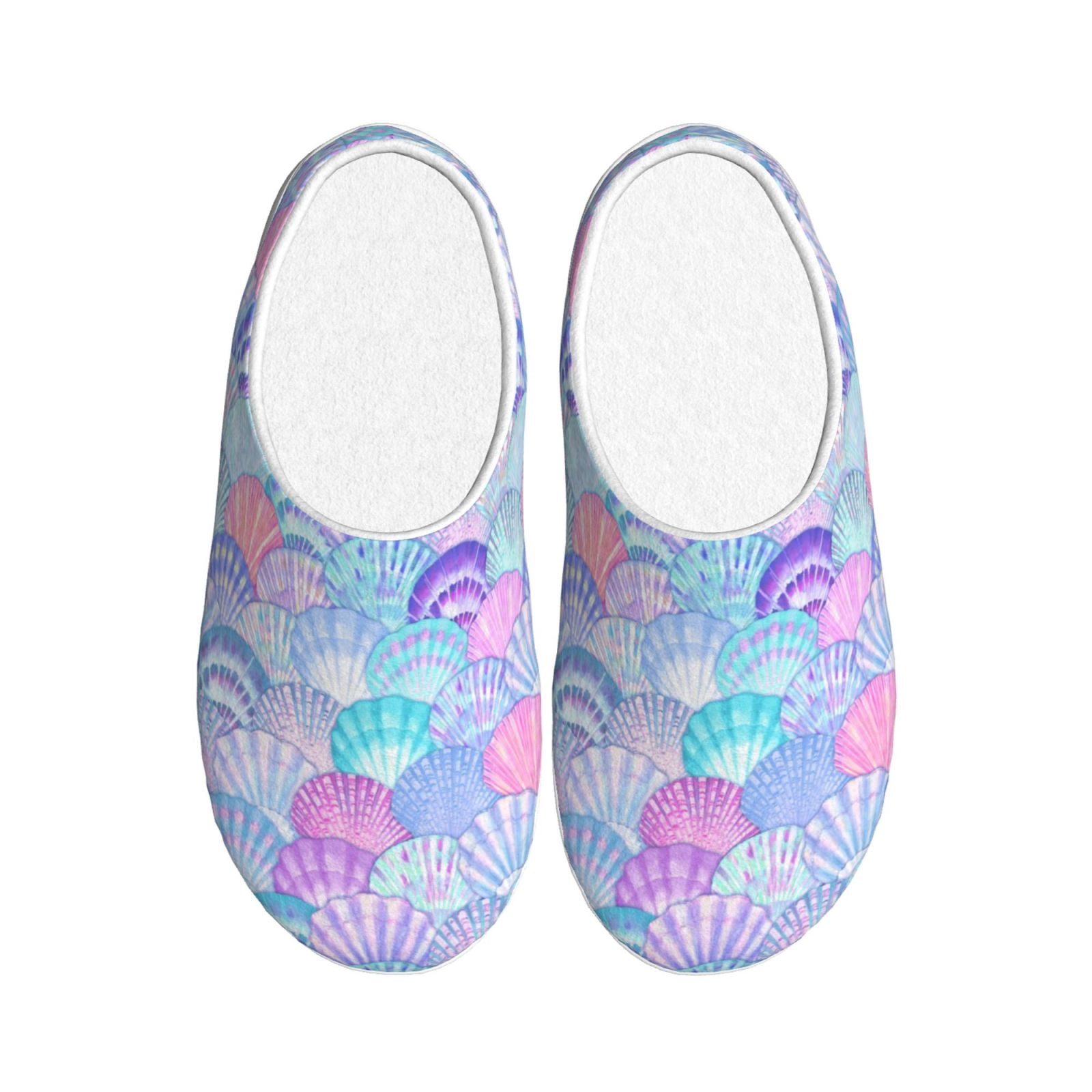 JUNZAN Watercolor Sea Shells 1 Print Cozy Slippers for Men& Women,Fuzzy ...