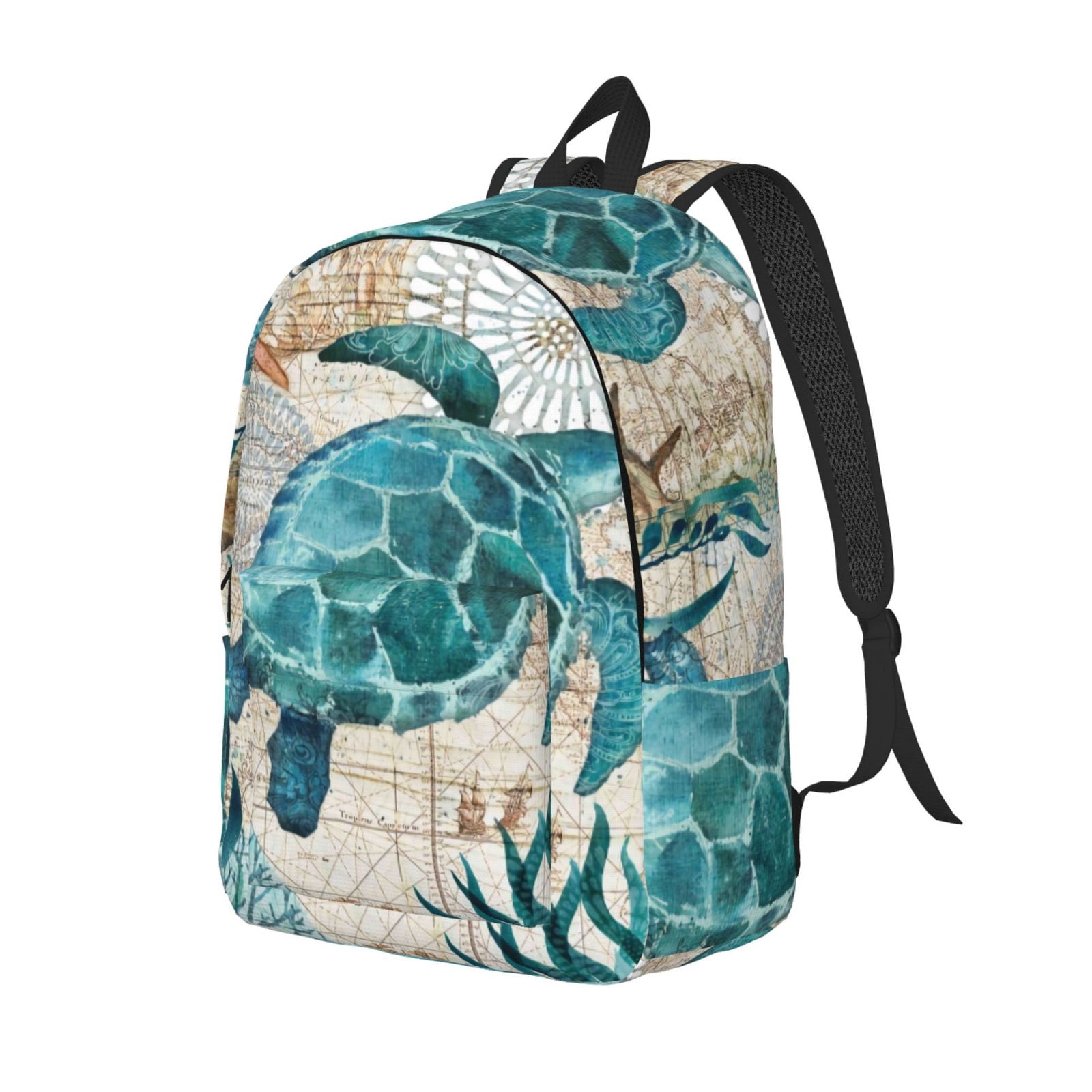 JUNZAN Watercolor Sea Turtle Pattern Travel Laptop Backpack for Men ...