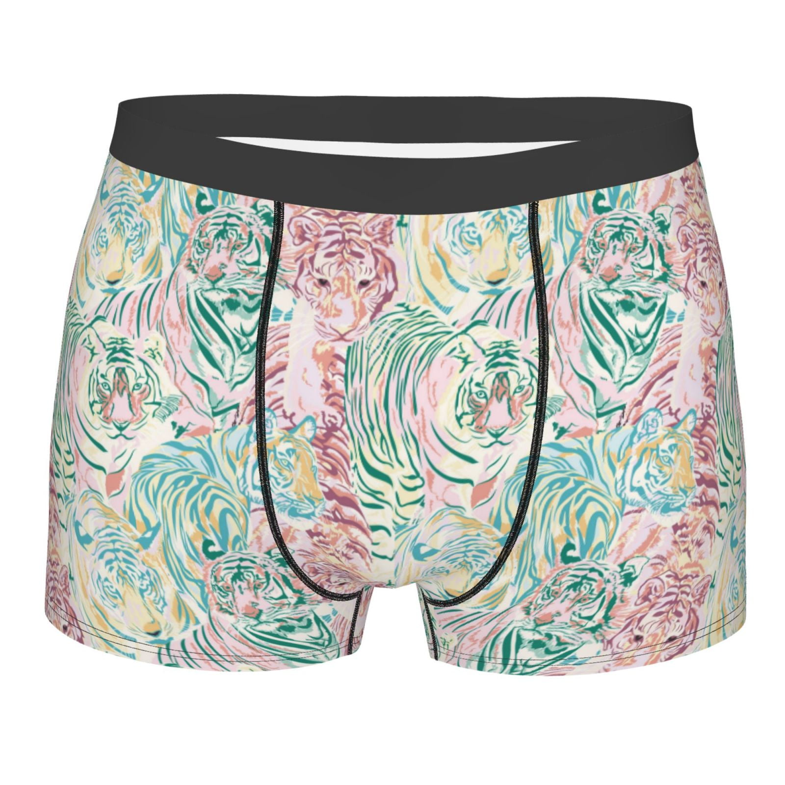 JUNZAN Watercolor Tiger Mens Underwear Boxer Briefs for Men’s - Small ...