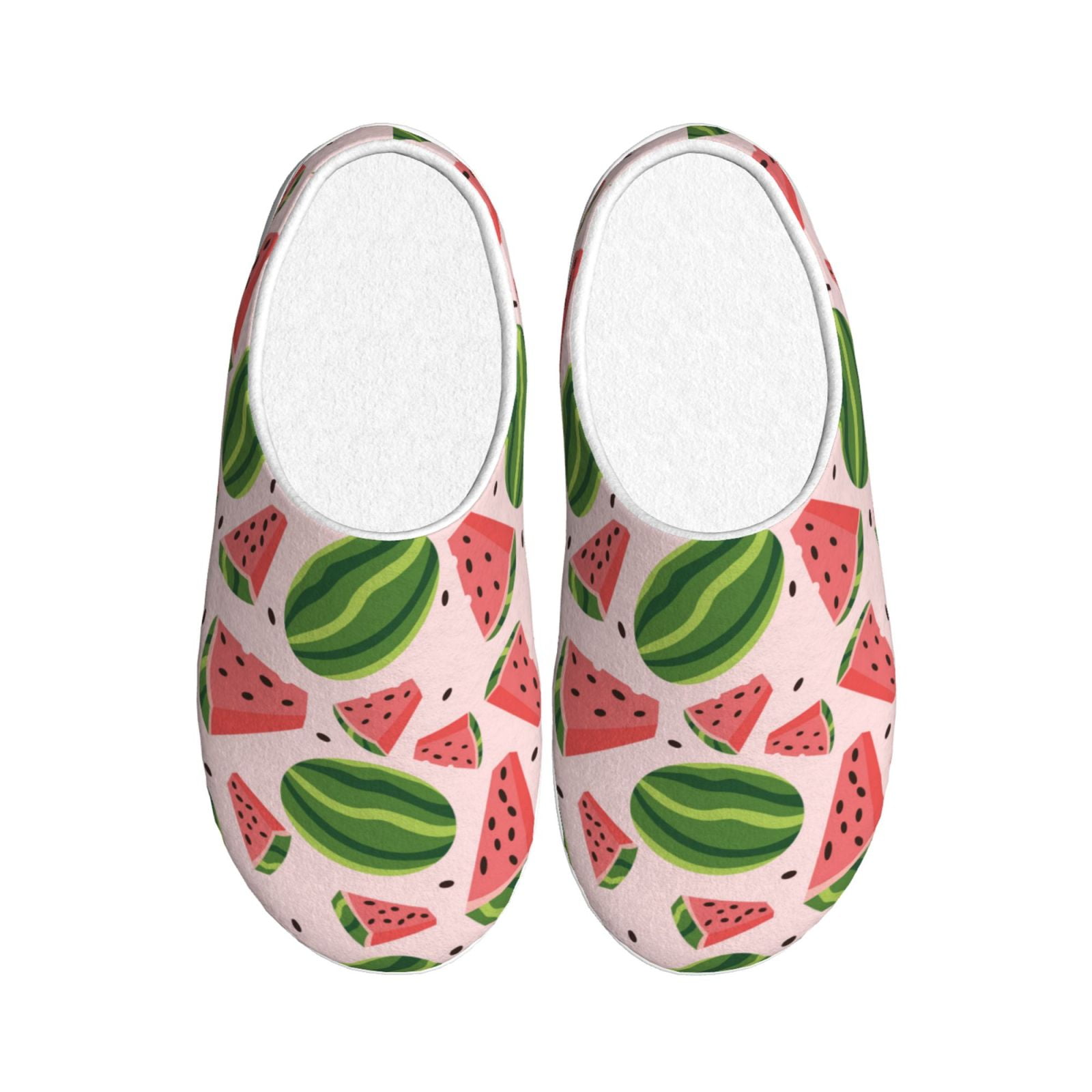 JUNZAN Watermelon Print Cozy Slippers for Men& Women,Fuzzy Slip-on ...