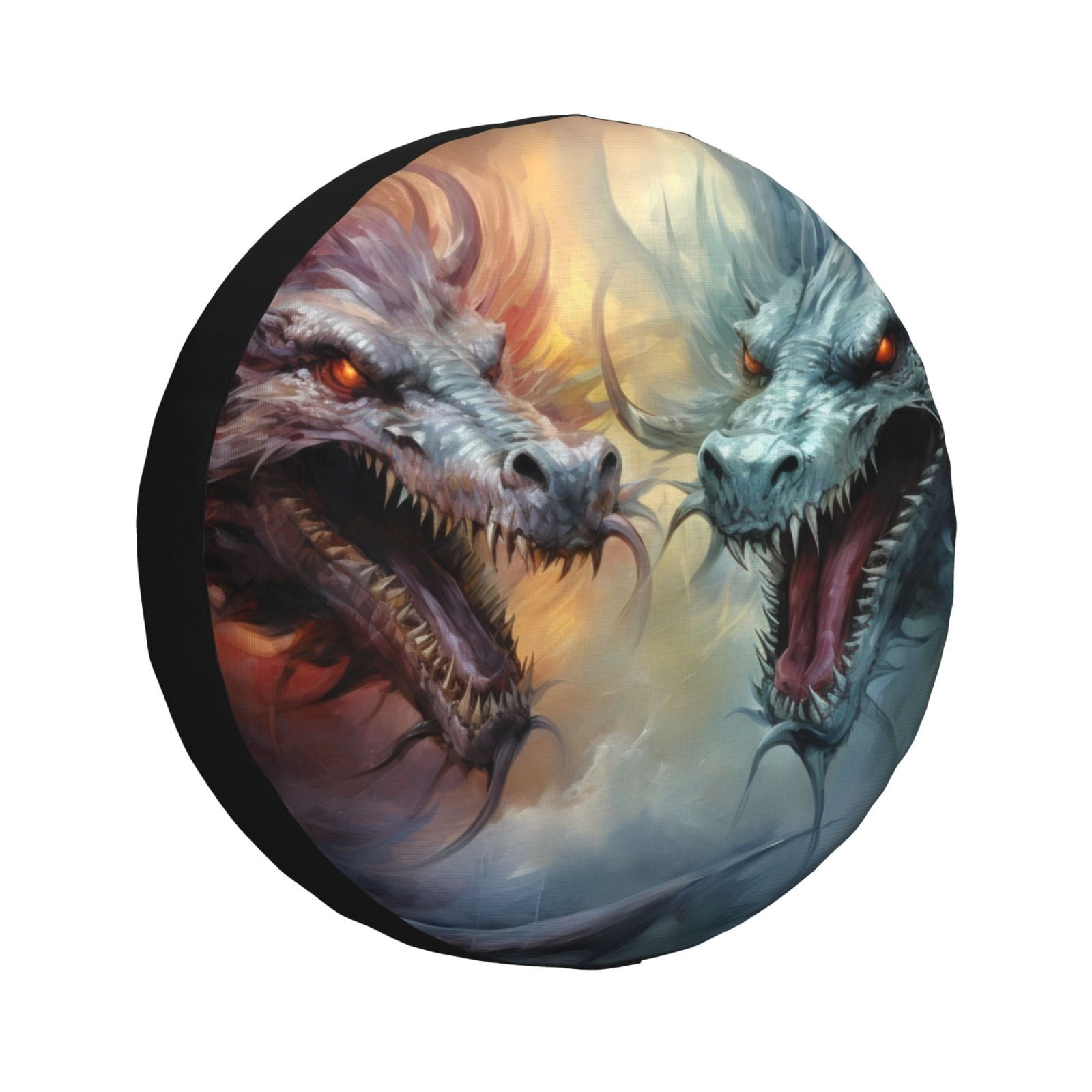 JUNZAN White And Red Storm Dragon Tire Cover Wheel Protector for Truck ...