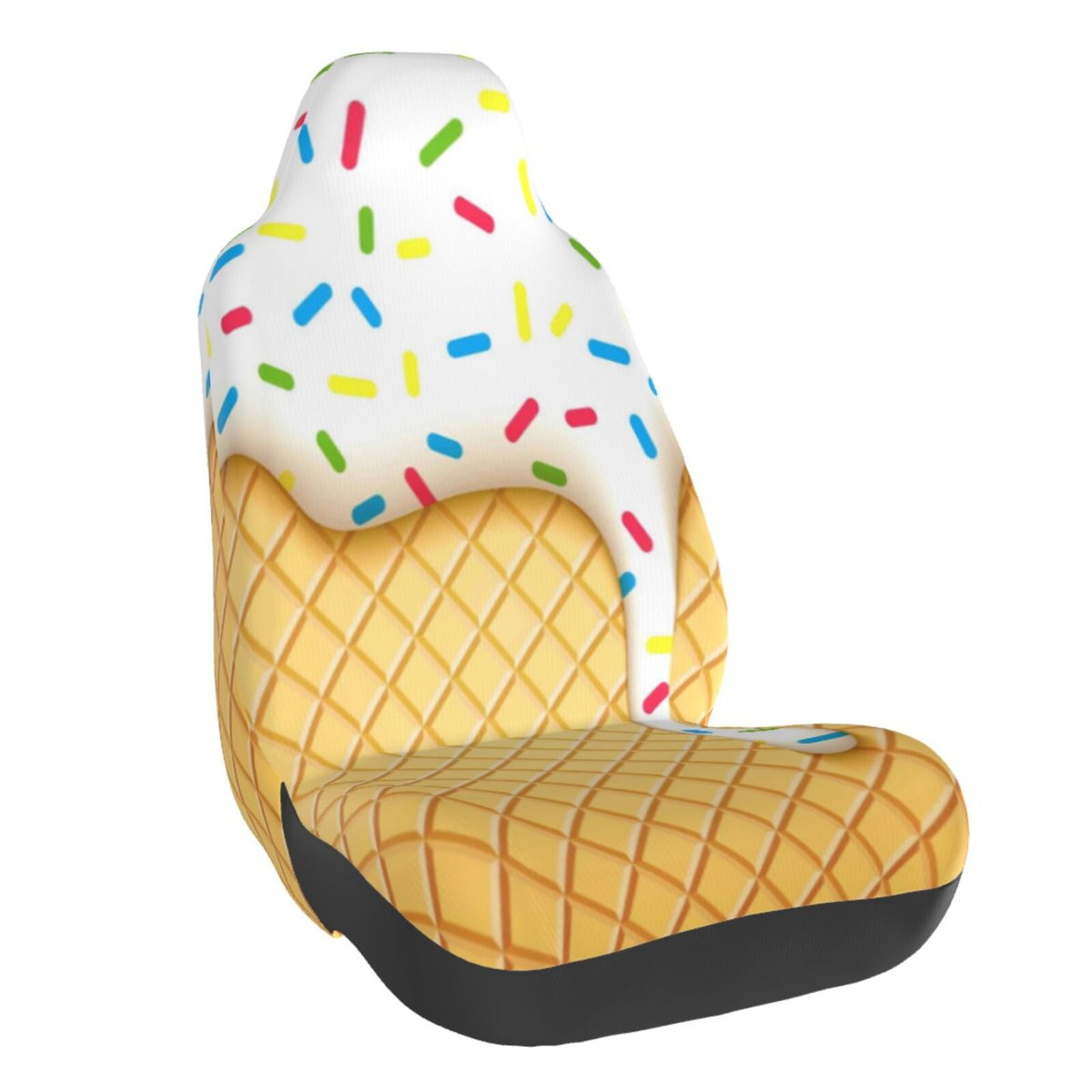 JUNZAN White Ice Cream Pattern Seat Covers,Universal Fit Sedans,Cars ...