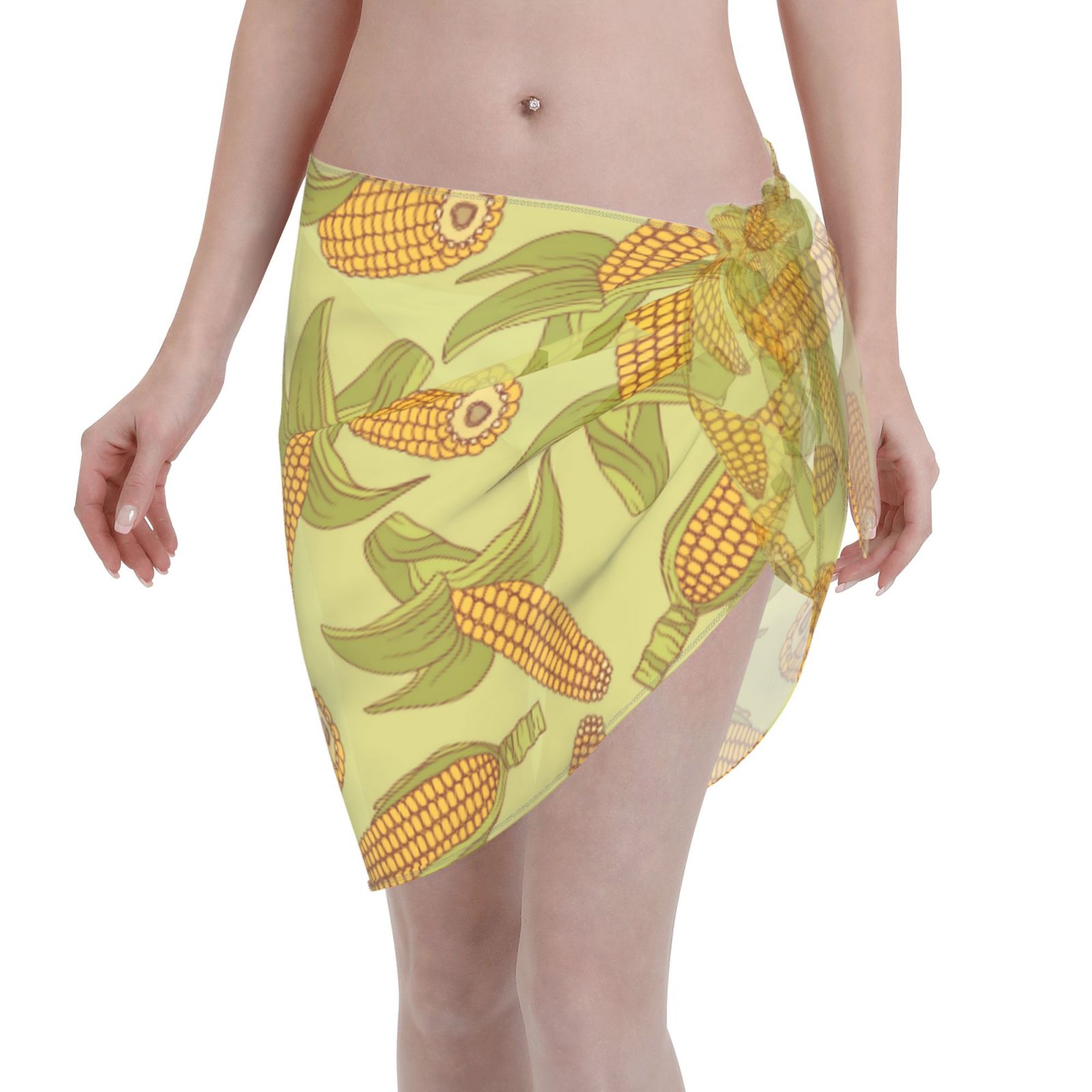JUNZAN Women Chiffon Short Sarongs Cover Ups Beach Swimsuit Wrap Skirt ...