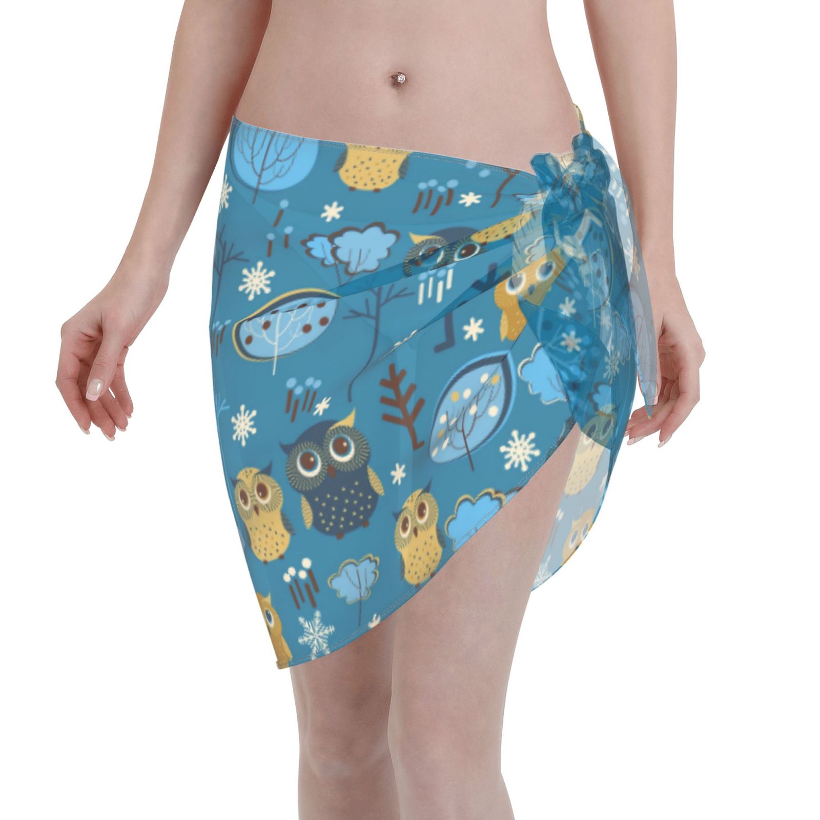 JUNZAN Women Chiffon Short Sarongs Cover Ups Beach Swimsuit Wrap Skirt ...