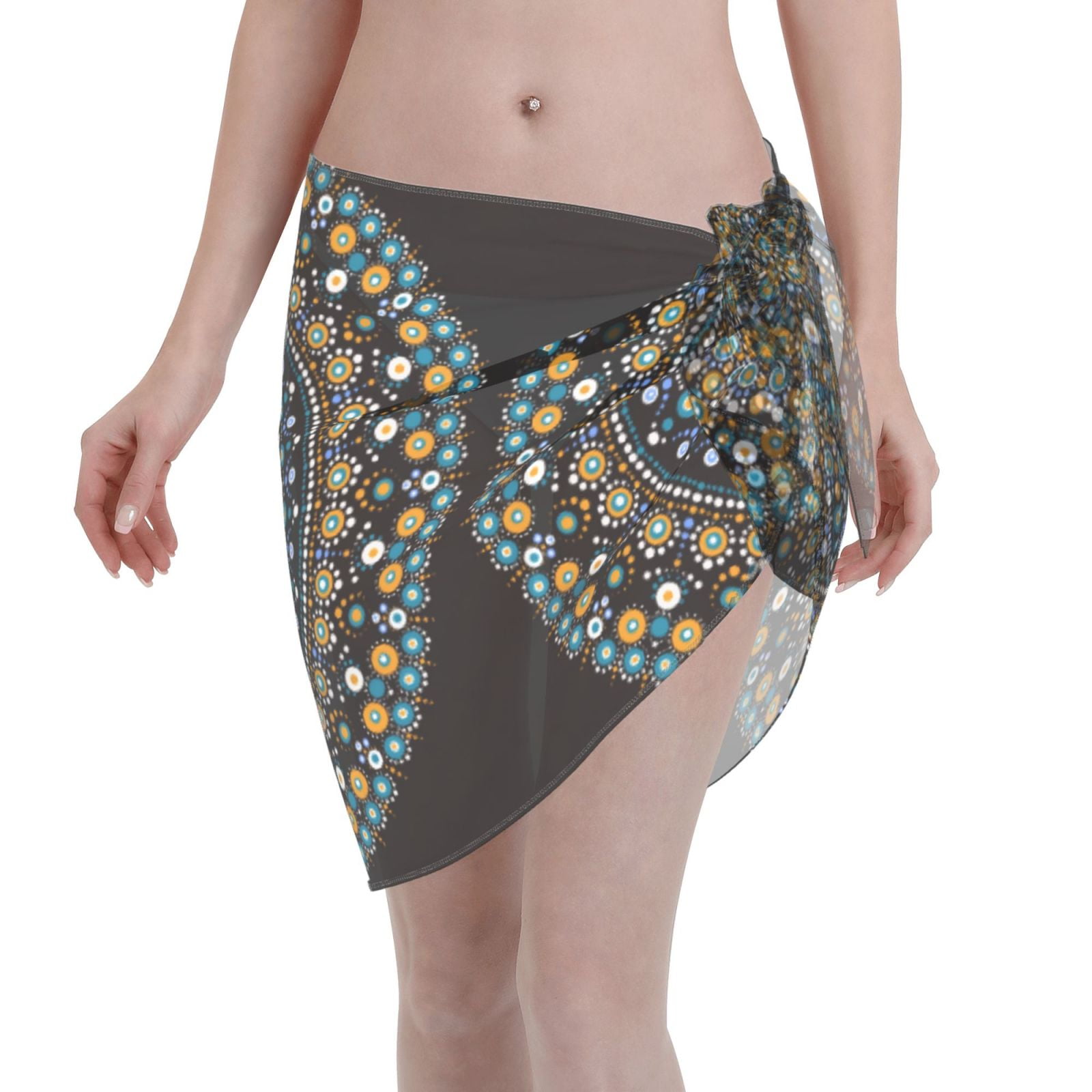 JUNZAN Women Chiffon Short Sarongs Cover Ups Beach Swimsuit Wrap Skirt,Dot Mandala - Walmart.com