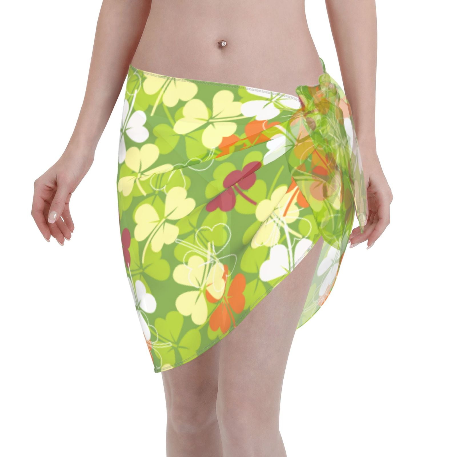 JUNZAN Women Chiffon Short Sarongs Cover Ups Beach Swimsuit Wrap Skirt ...