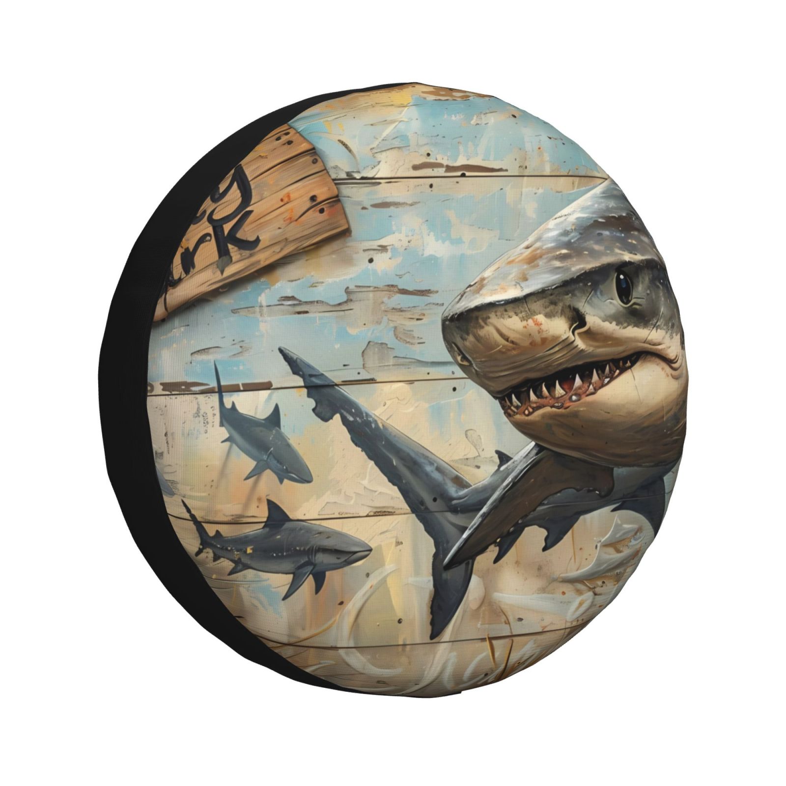 JUNZAN Wood Grain Shark Tire Cover Wheel Protector for Truck SUV ...