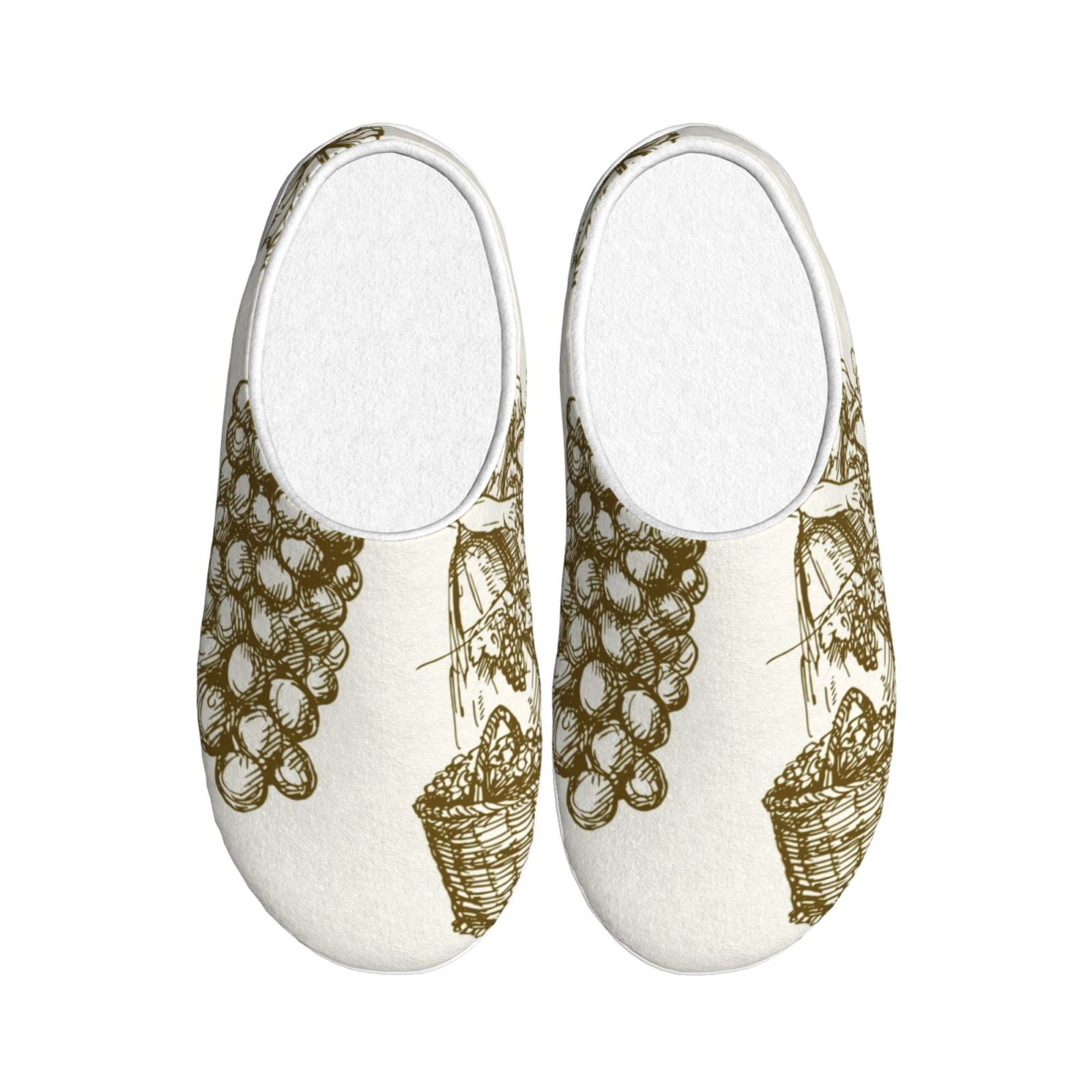 JUNZAN Workers Cutting Grapes From Vineyard Print Cozy Slippers for Men ...