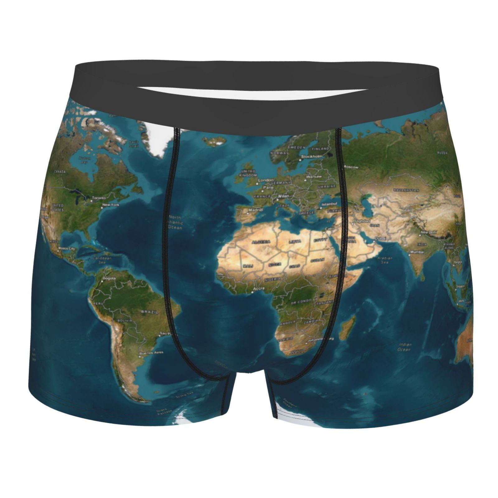 JUNZAN World Map Mens Underwear Boxer Briefs for Men’s-X-Large ...