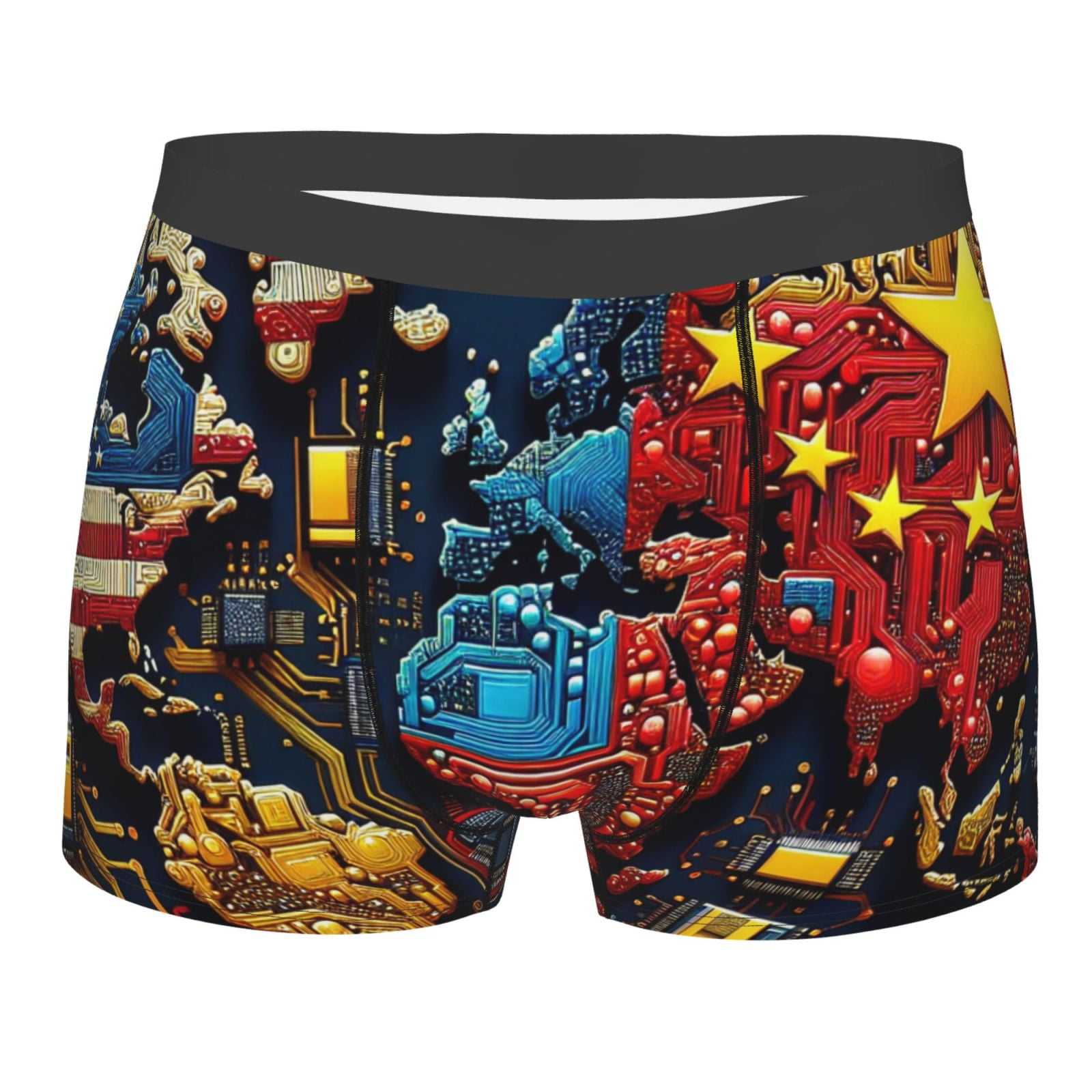 JUNZAN World Map Of Digital Circuits Mens Underwear Boxer Briefs for ...