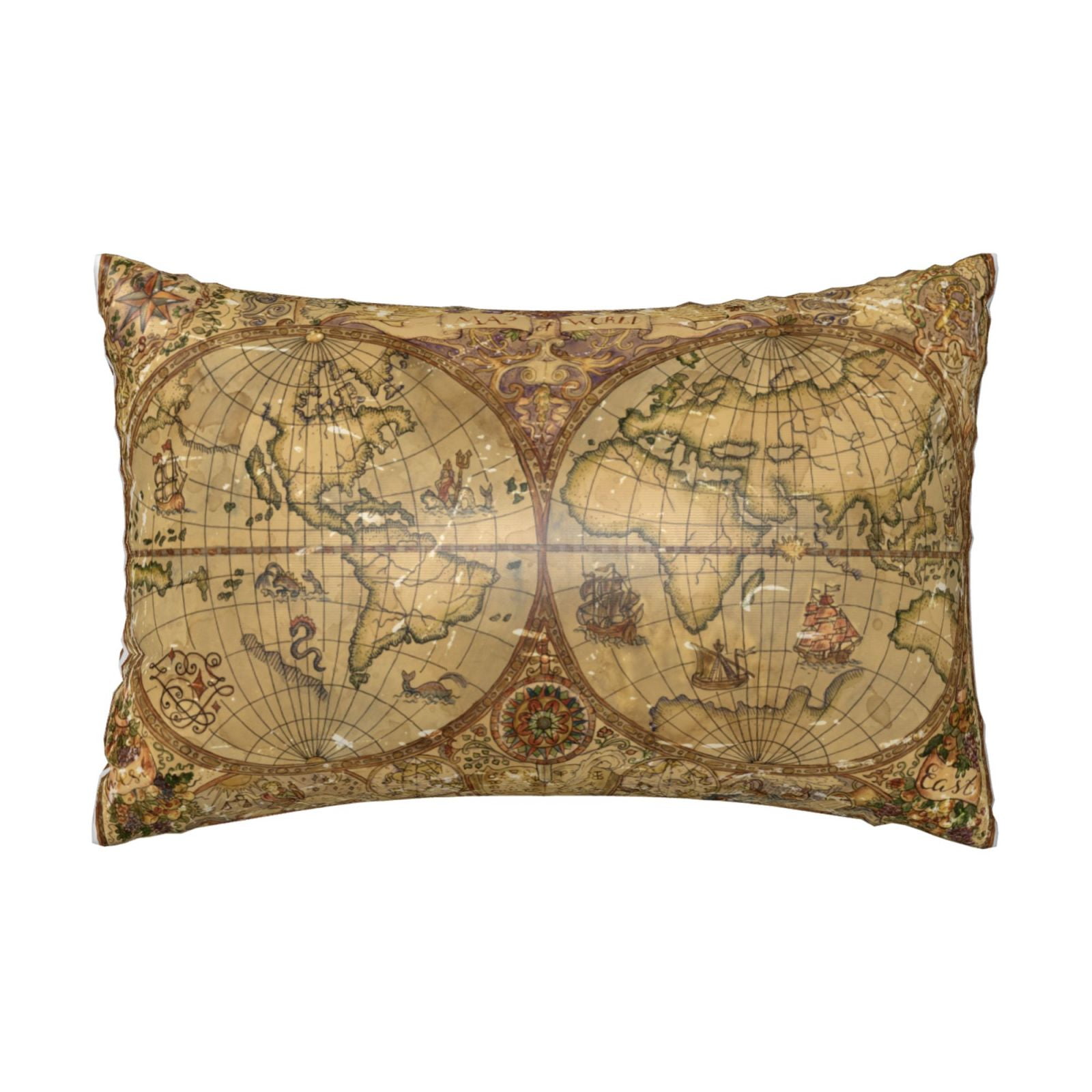 JUNZAN World Map1 Silk Pillowcase for Hair and Skin,Cooling Sleep Both ...