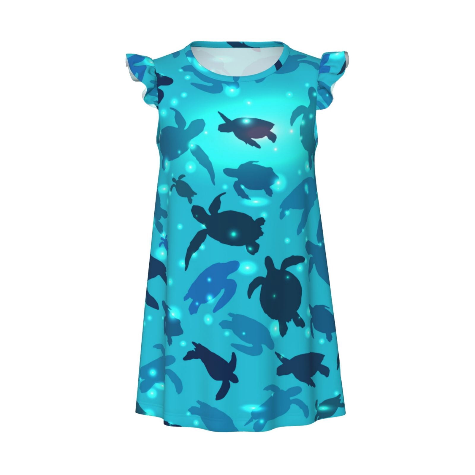 JUNZAN World Turtle Day Print Girls Nightgown Pajamas - Soft Toddler ...