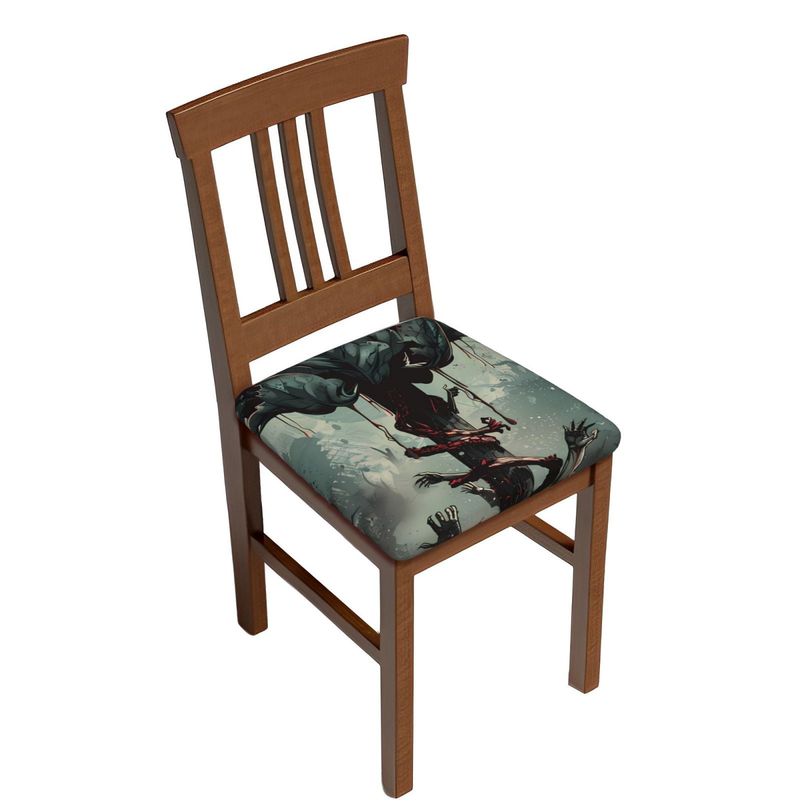 JUNZAN Zombie Flower Apocalypse Print Dining Chair Seat Covers, Stretch ...
