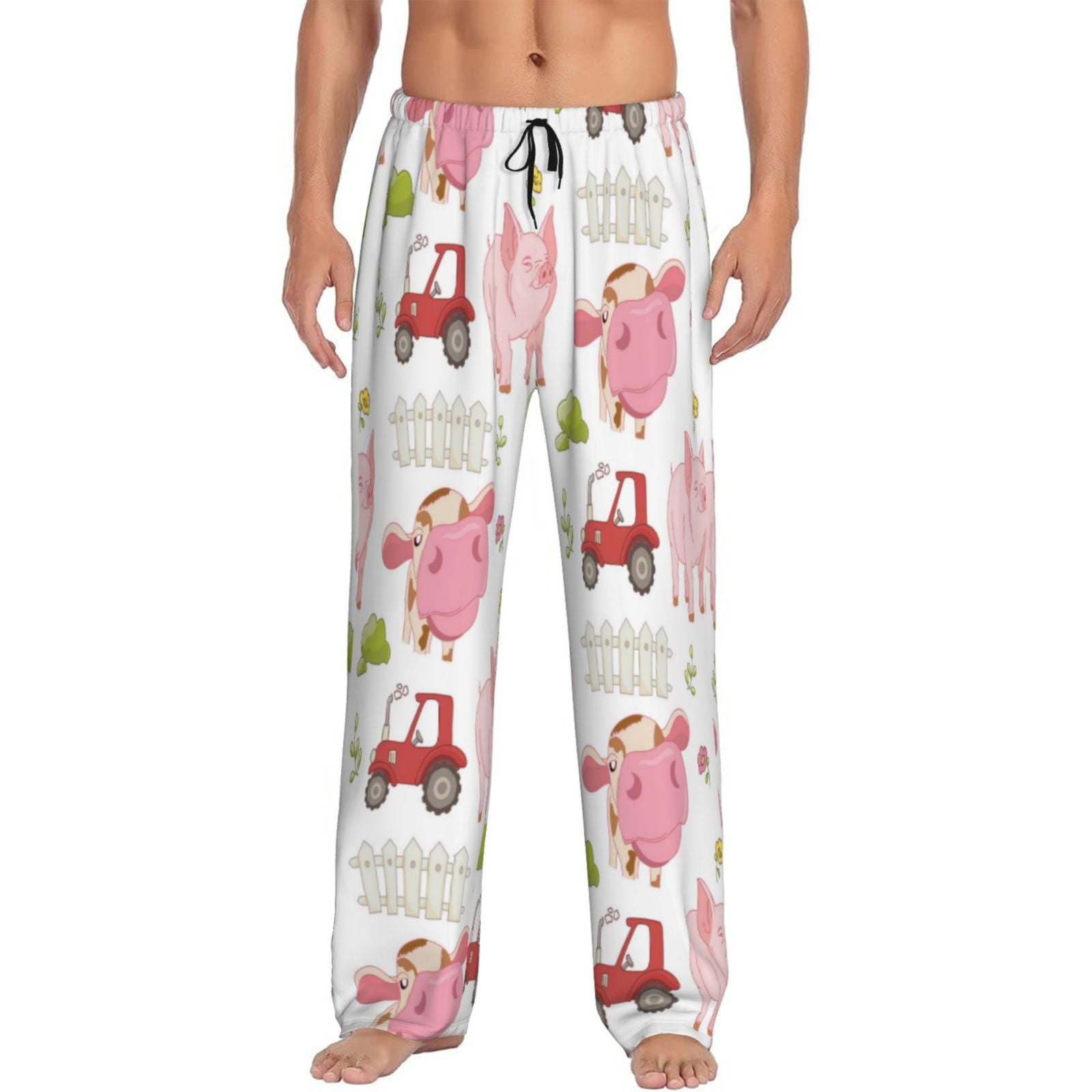 JUNZAN a cow and a pig Men's Pajama Pants Sleepwear Pants PJ Bottoms ...