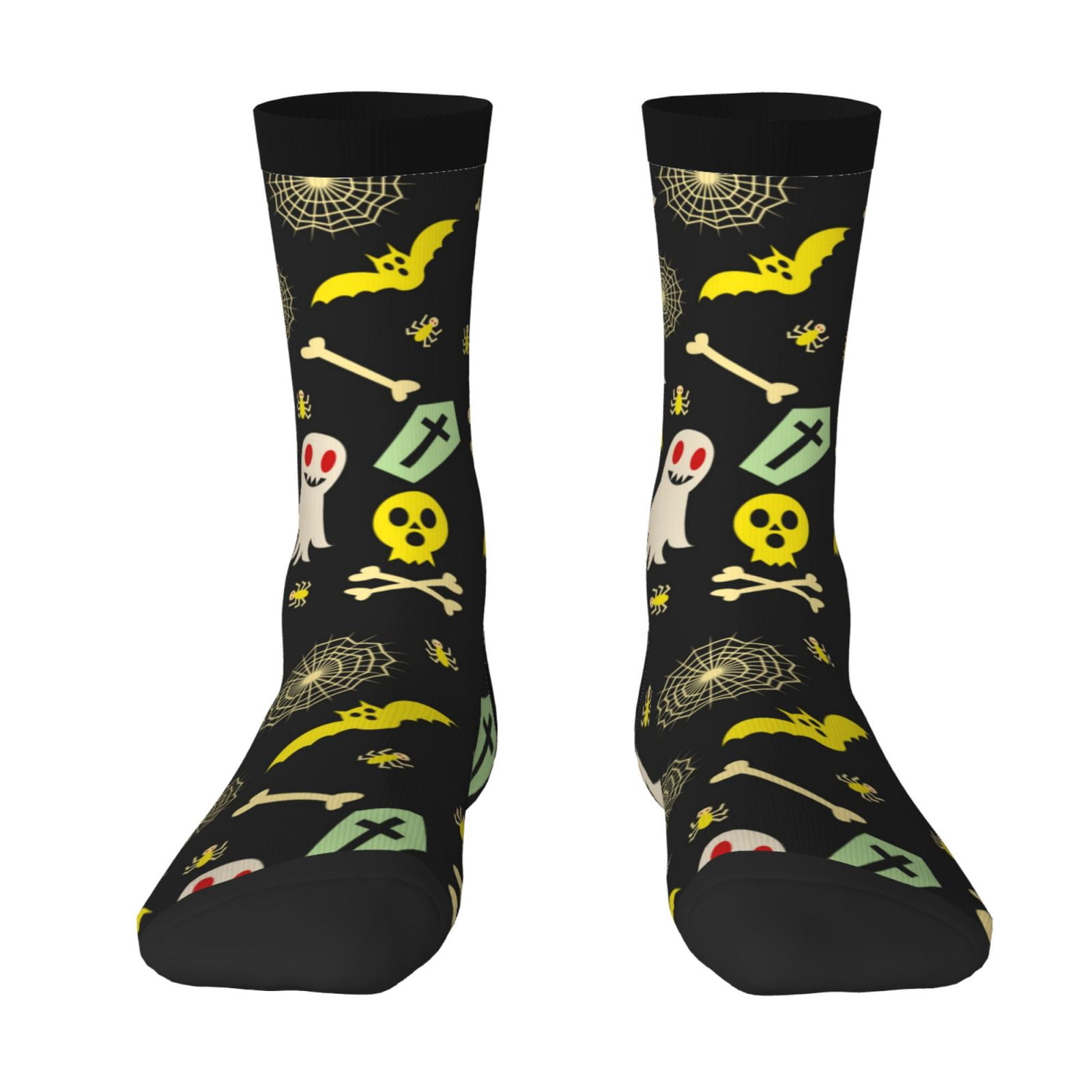 JUNZAN cartoon Skull spider web Mens Funny Socks for Men Women Colorful ...