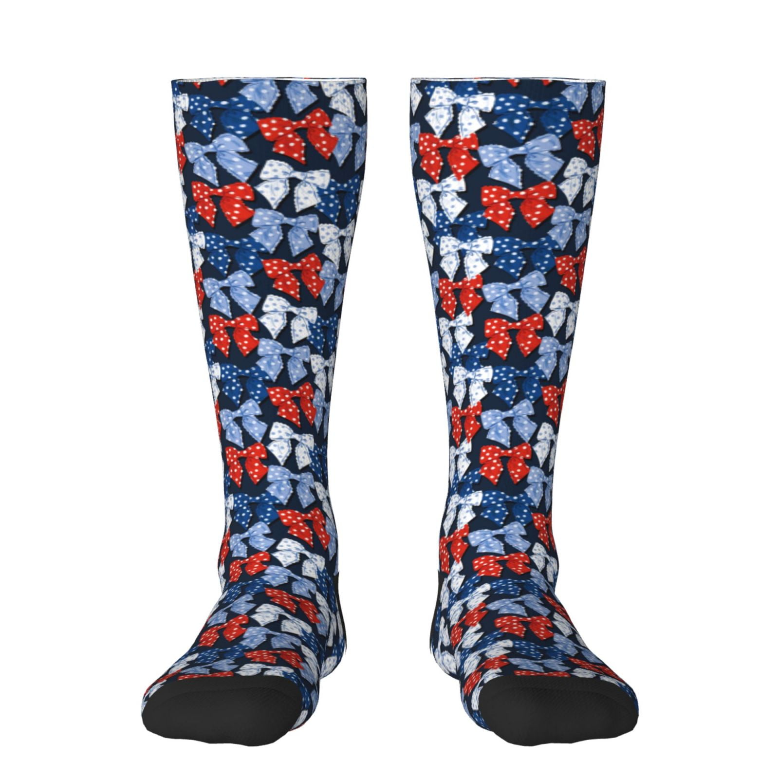 JUNZAN colorful Polka dot bow Fun Novelty Knee Warmer High Socks ...