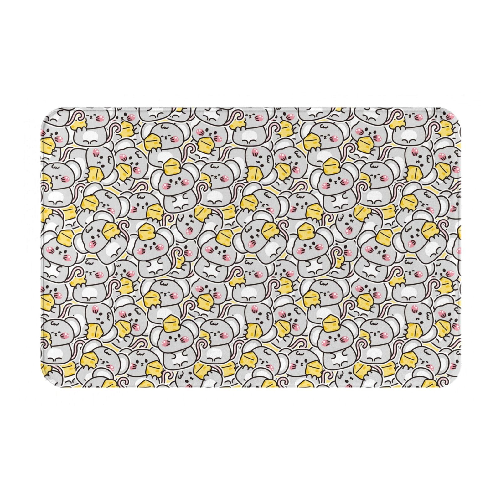 JUNZAN cute rat with cheese Custom Funny Welcome Doormat Personalized ...