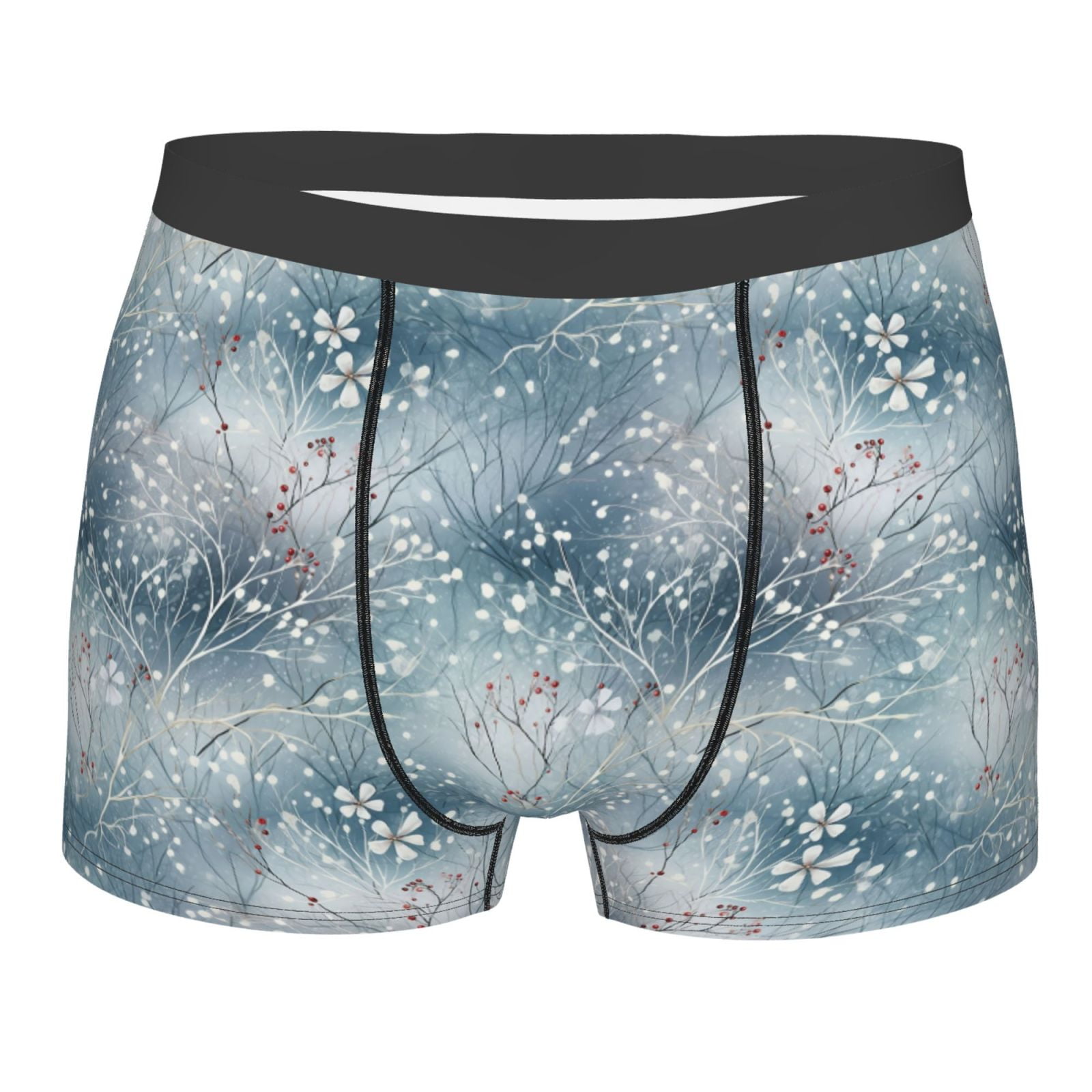 JUNZAN enchanted winter snowflake holly Mens Underwear Boxer Briefs for ...