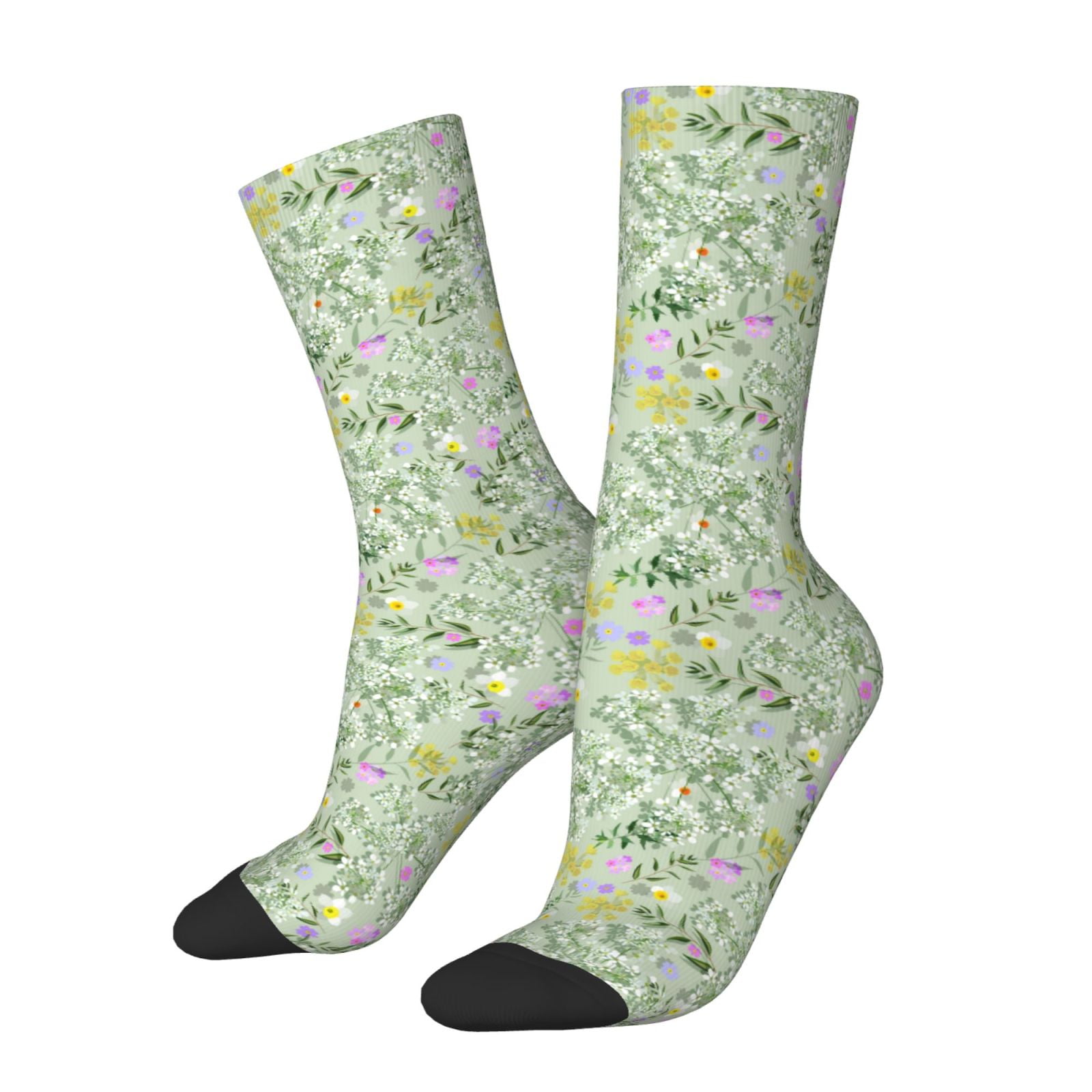 JUNZAN flower and leaf Mens Funny Socks for Men Women Colorful Fun ...