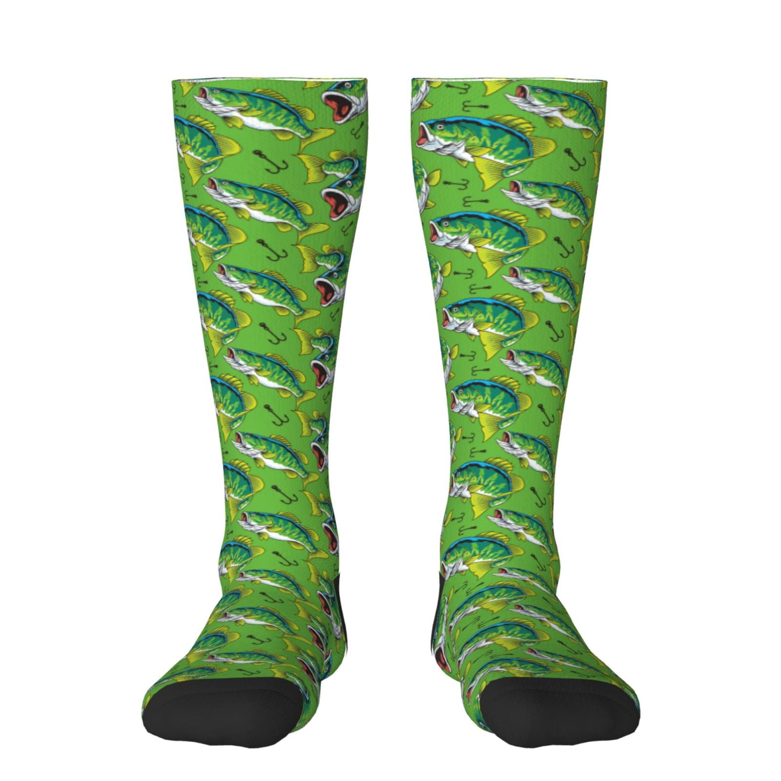 JUNZAN large mouth green color bass fish Fun Novelty Knee Warmer High ...