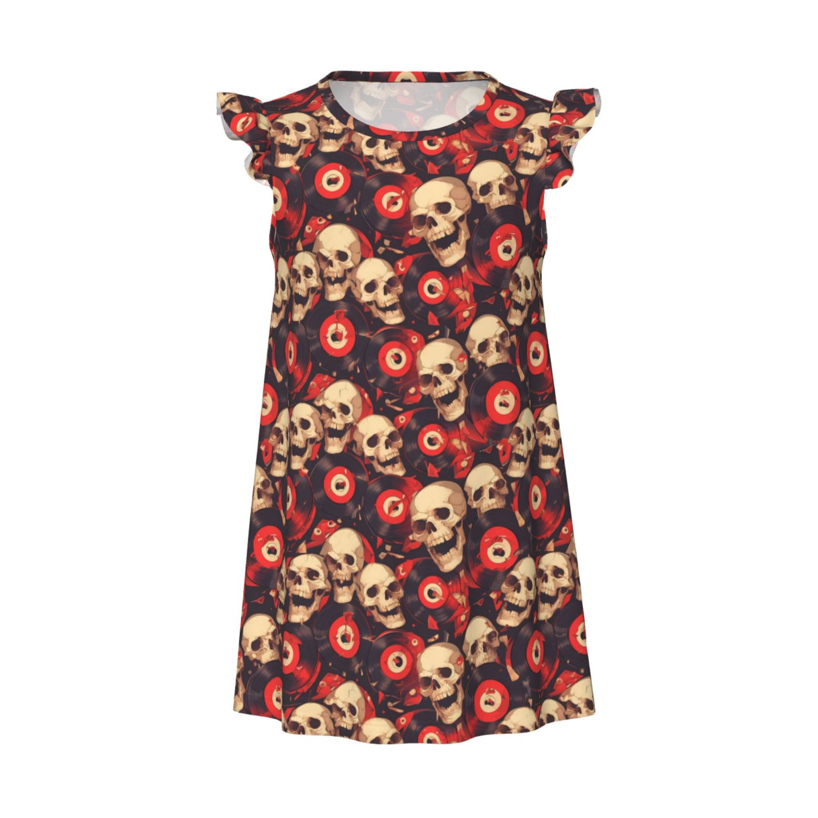 JUNZAN record Skull rock Print Girls Nightgown Pajamas - Soft Toddler ...