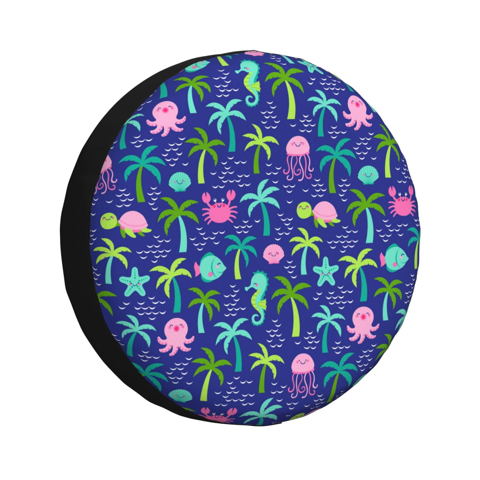 JUNZAN sea animals with palm tree Tire Cover Wheel Protector for Truck ...