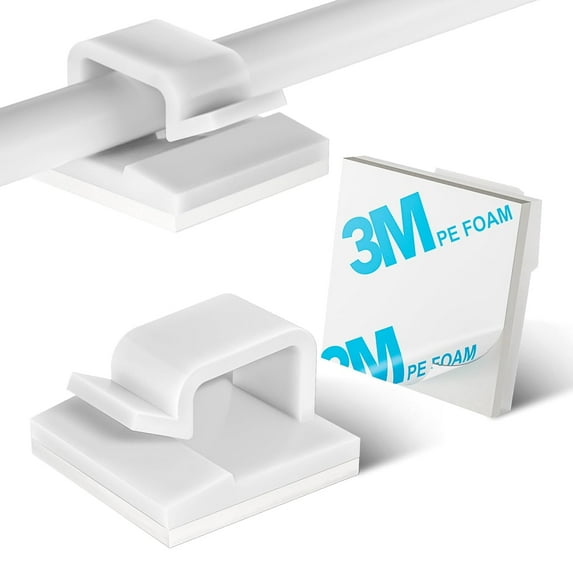 JUNZHIDAO 50PCS Cable Clips, Adhesive Wire Clips Strong Cord Clips Wire ...