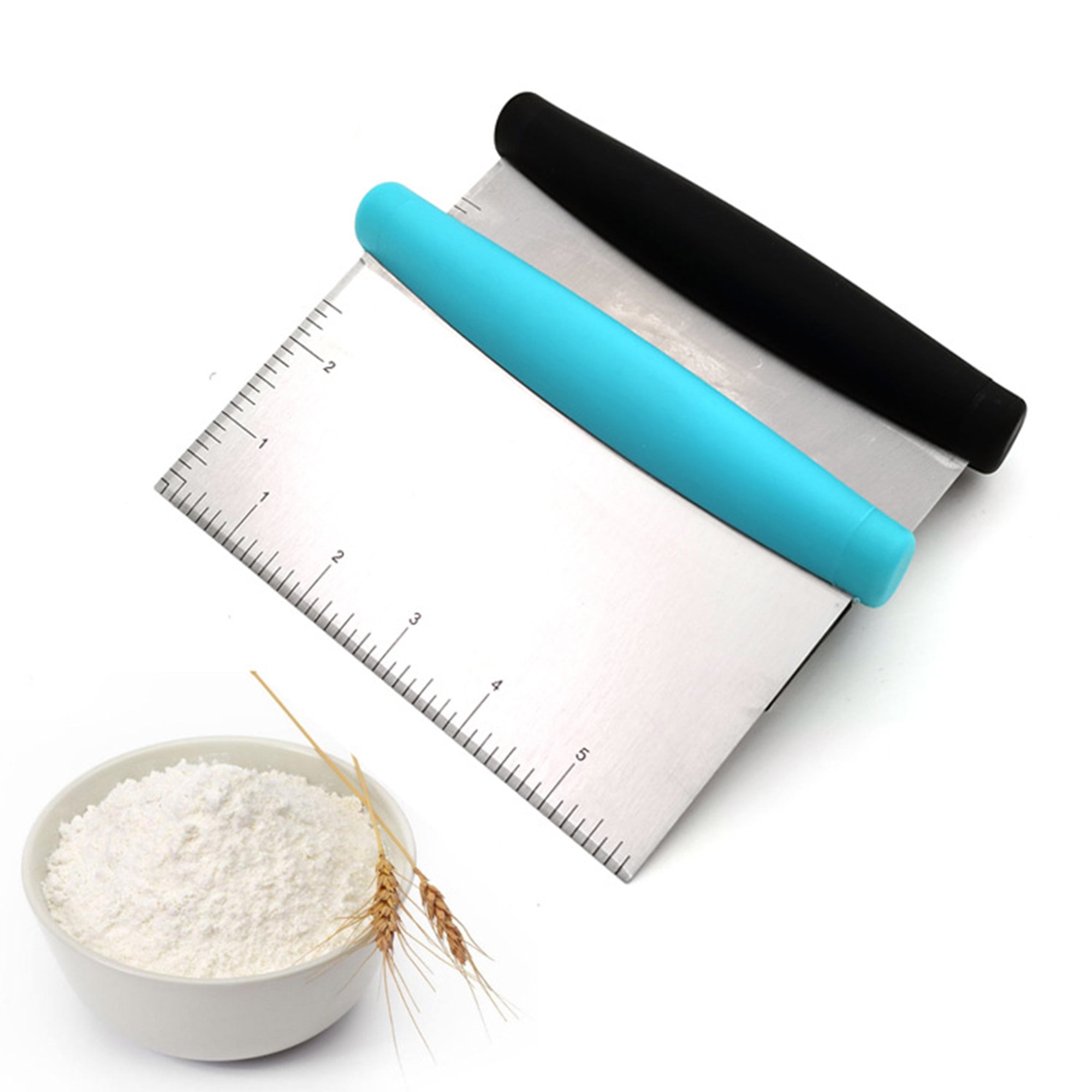 JUNZHIDAO Bench Dough Scraper Cutter - 2PCS 6" Stainless Steel Chopper ...